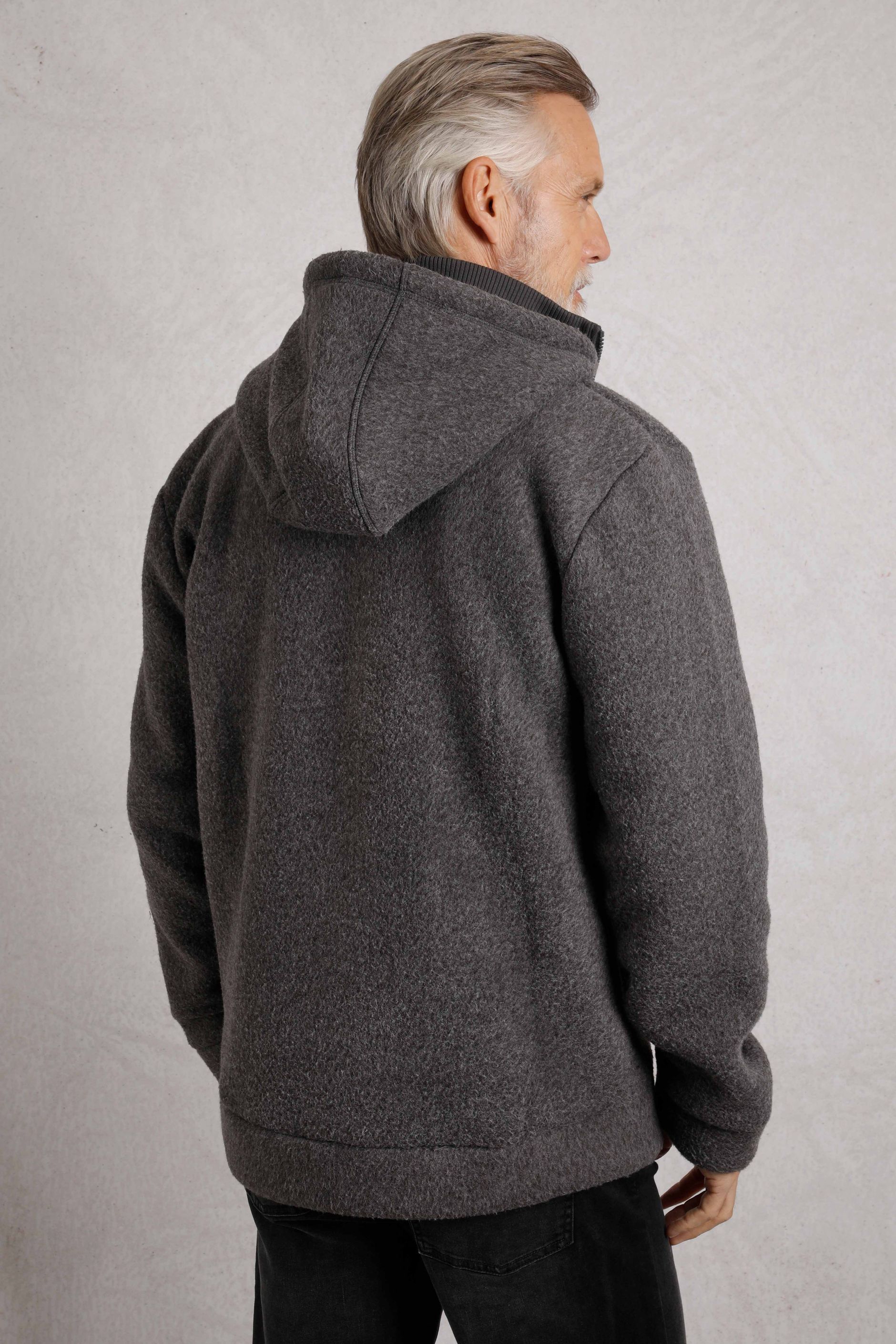 Fairfield Button Front Fleece Jacket Dark Grey | Weird Fish