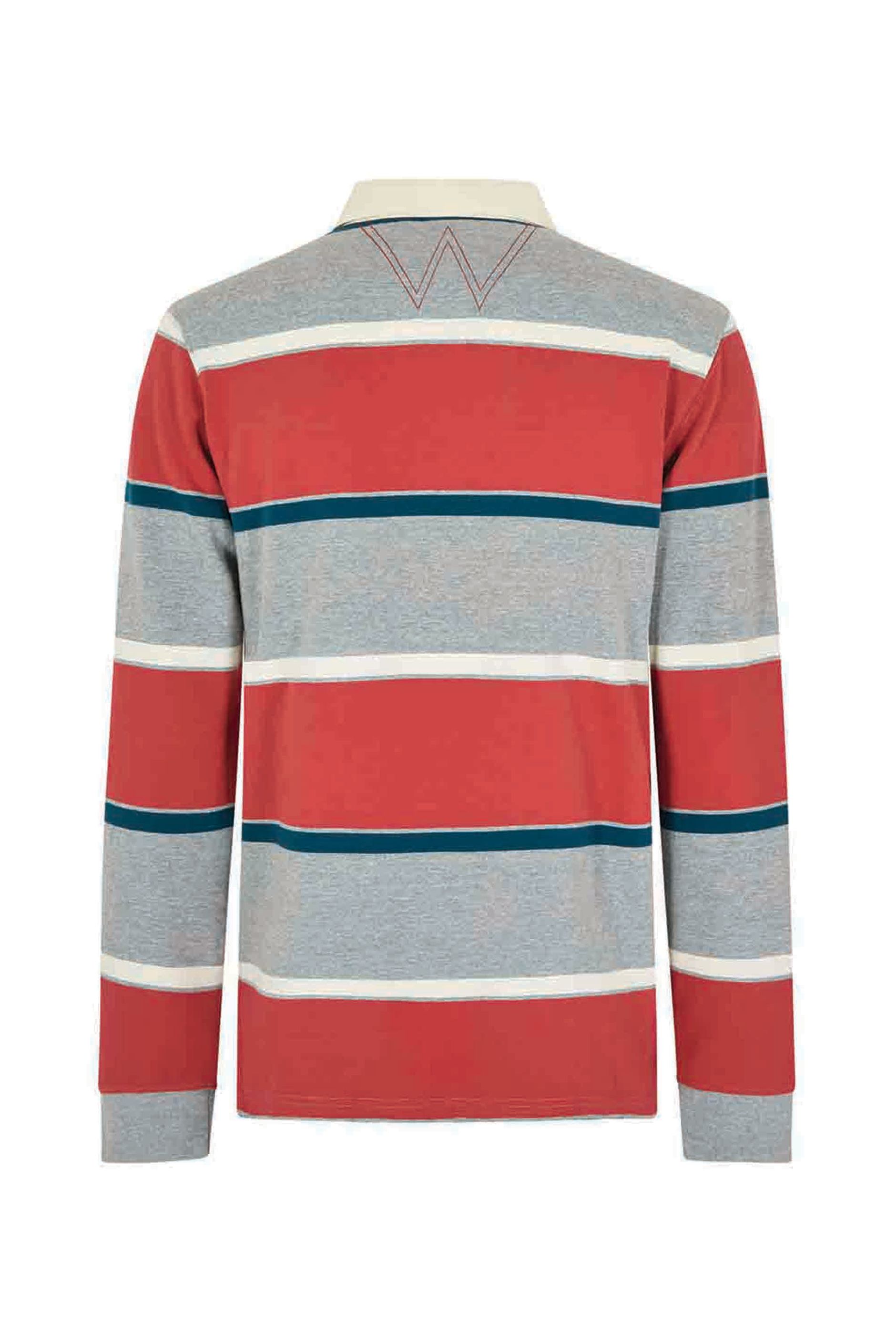 Laxton Organic Long Sleeve Stripe Rugby Baked Apple | Weird Fish