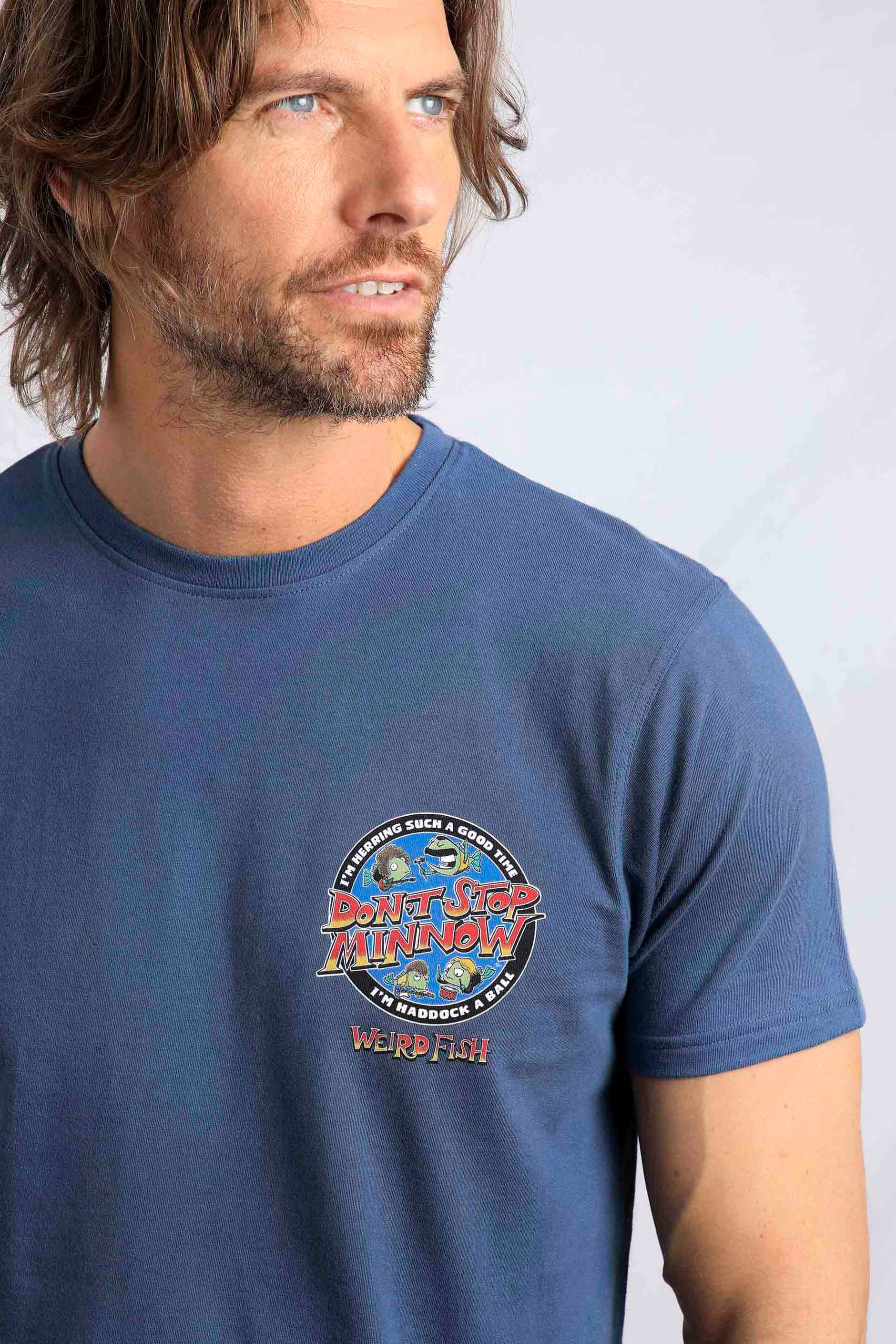Stop Minnow Artist T-Shirt Ensign Blue | Weird Fish