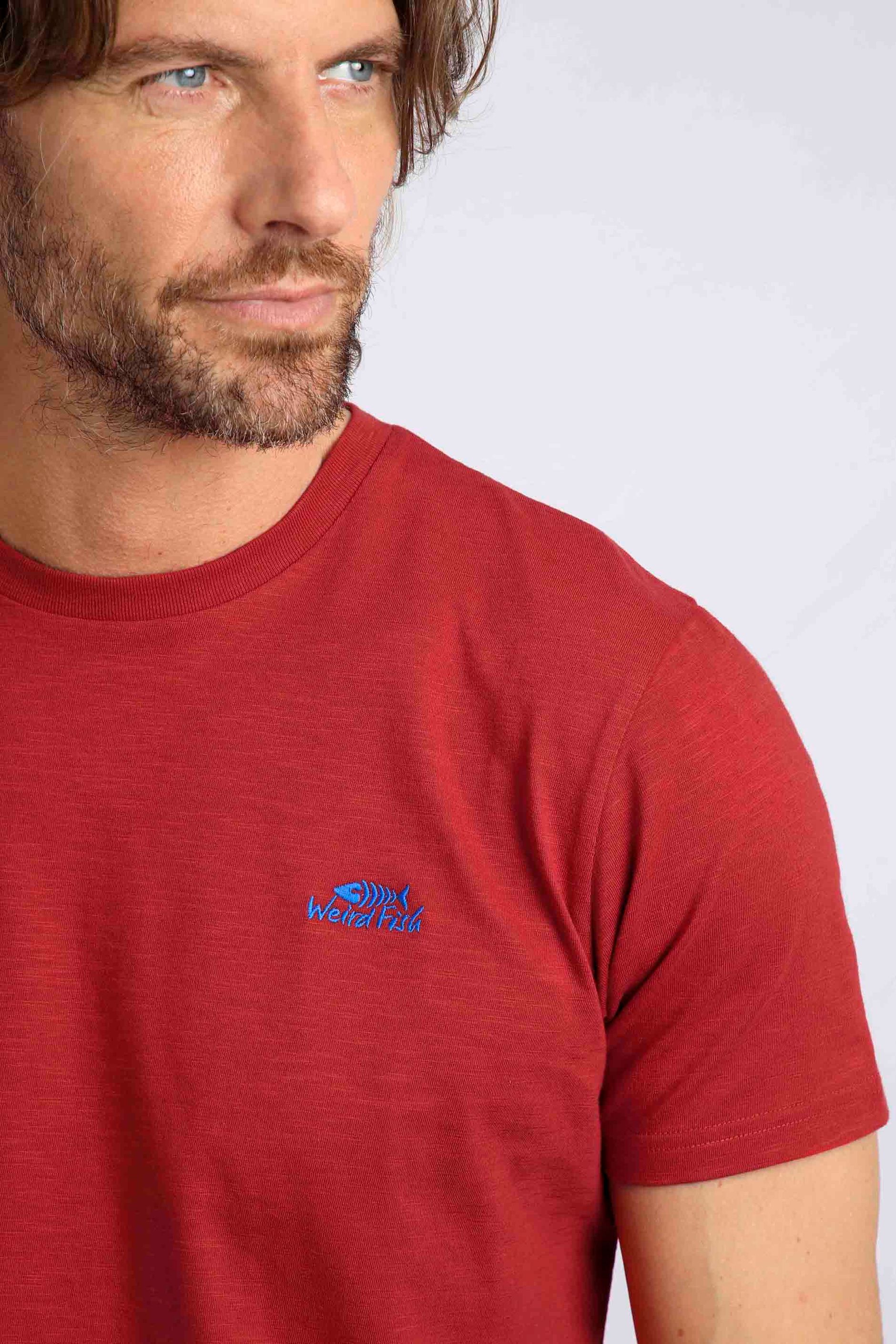 Fished Branded T-Shirt Barberry Red Marl | Weird Fish
