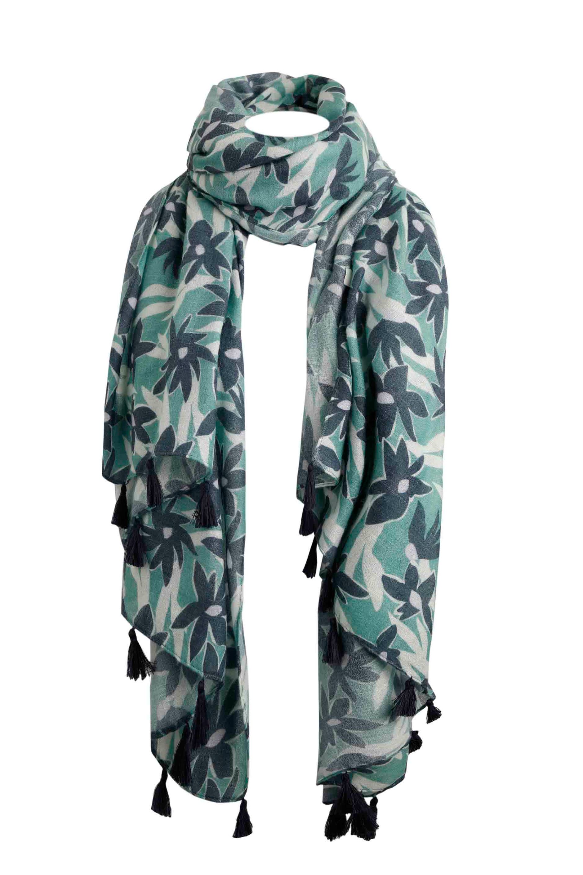 Marelia Eco Printed Scarf Dark Jade | Weird Fish