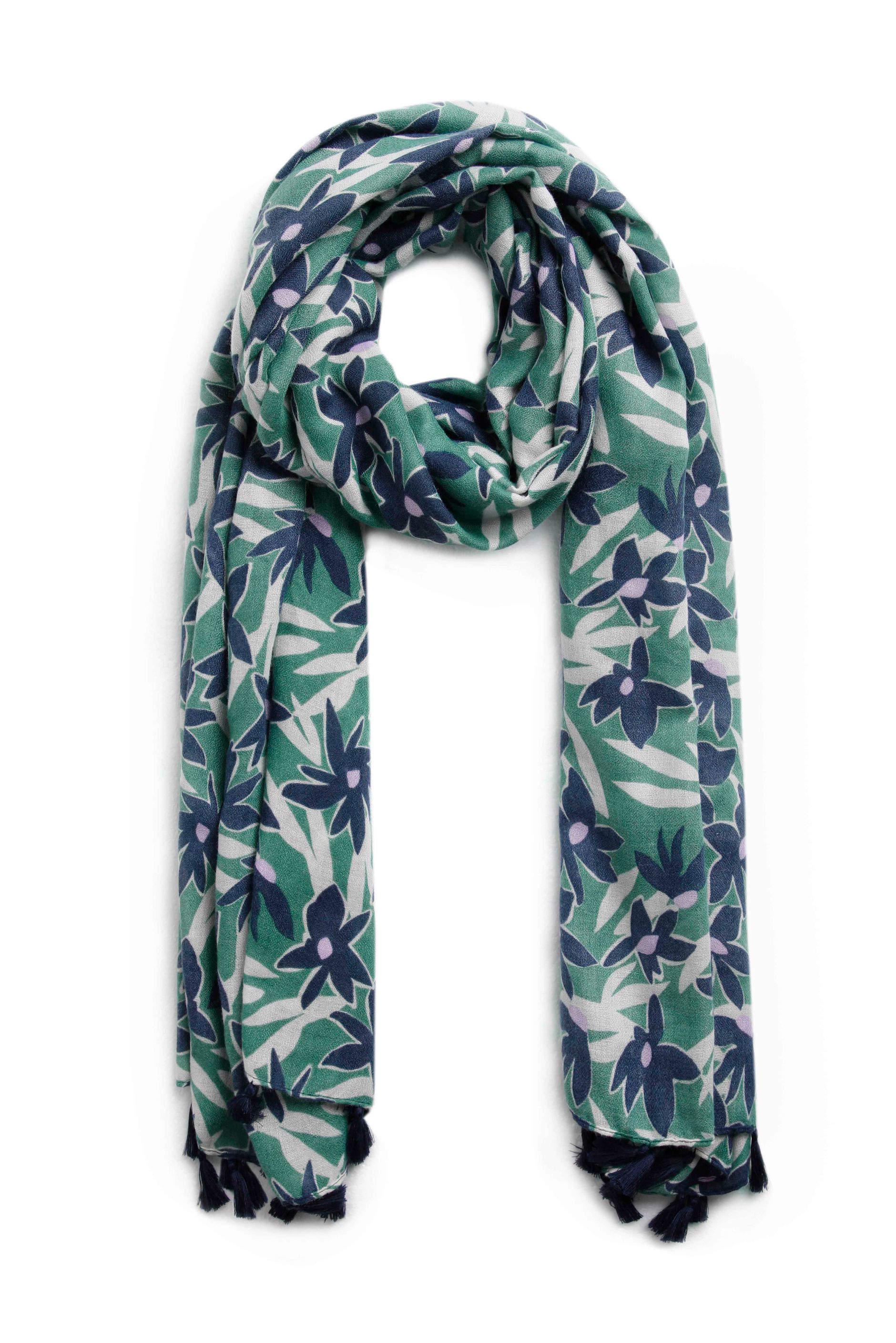 Marelia Eco Printed Scarf Dark Jade | Weird Fish