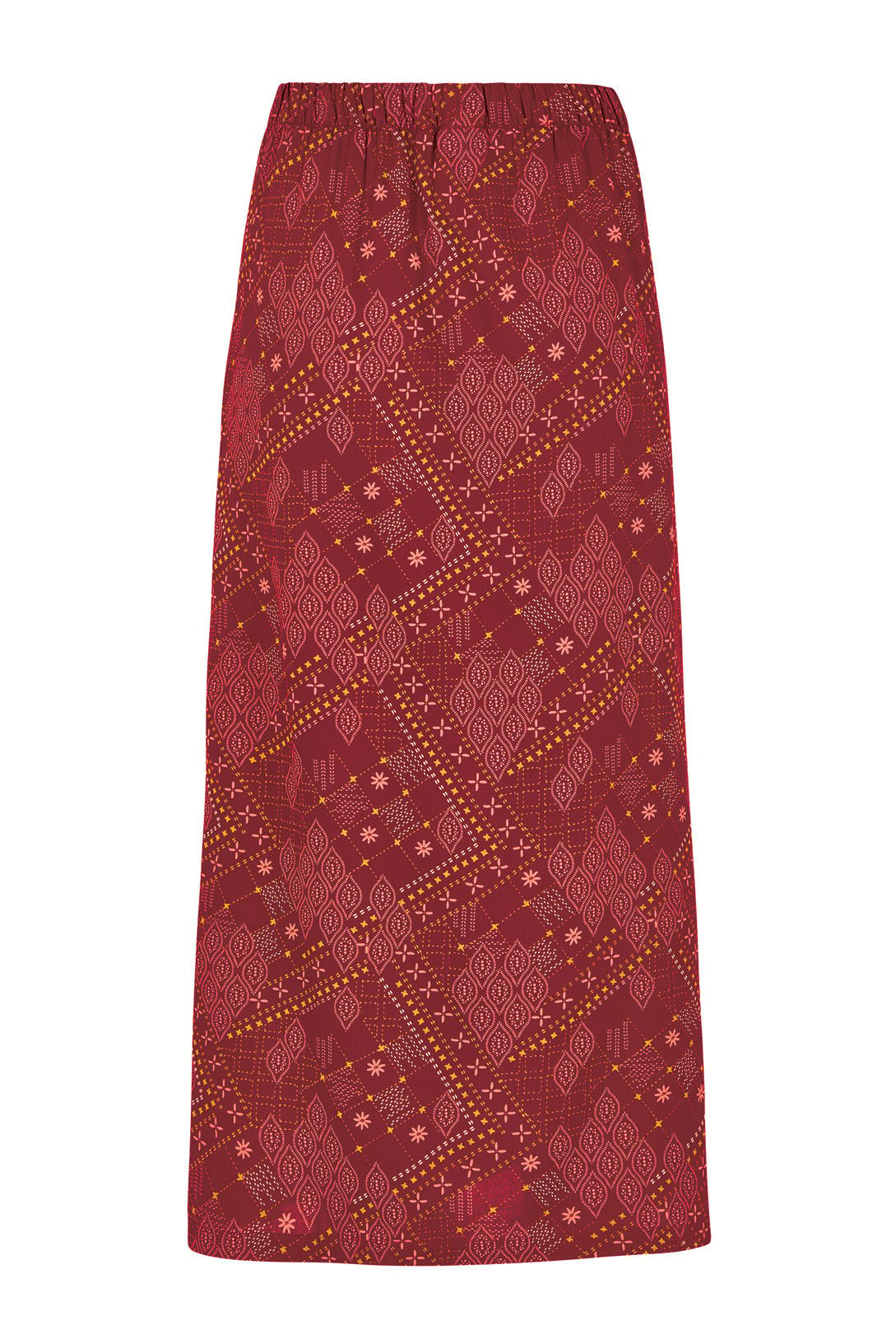 Gia Eco Viscose Printed Midi Skirt Chilli Red | Weird Fish