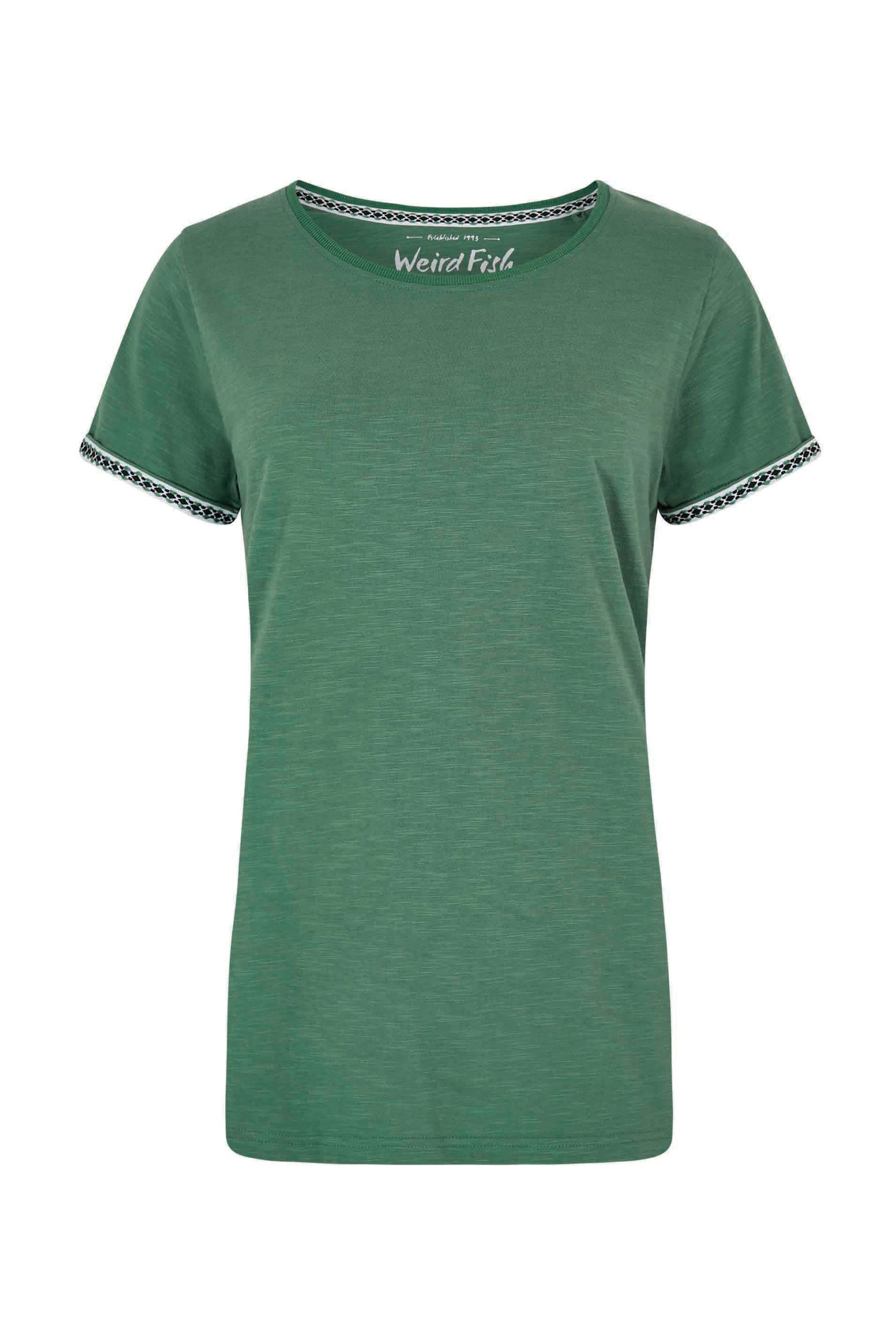 Teya Organic Cotton T-Shirt Dark Jade | Weird Fish