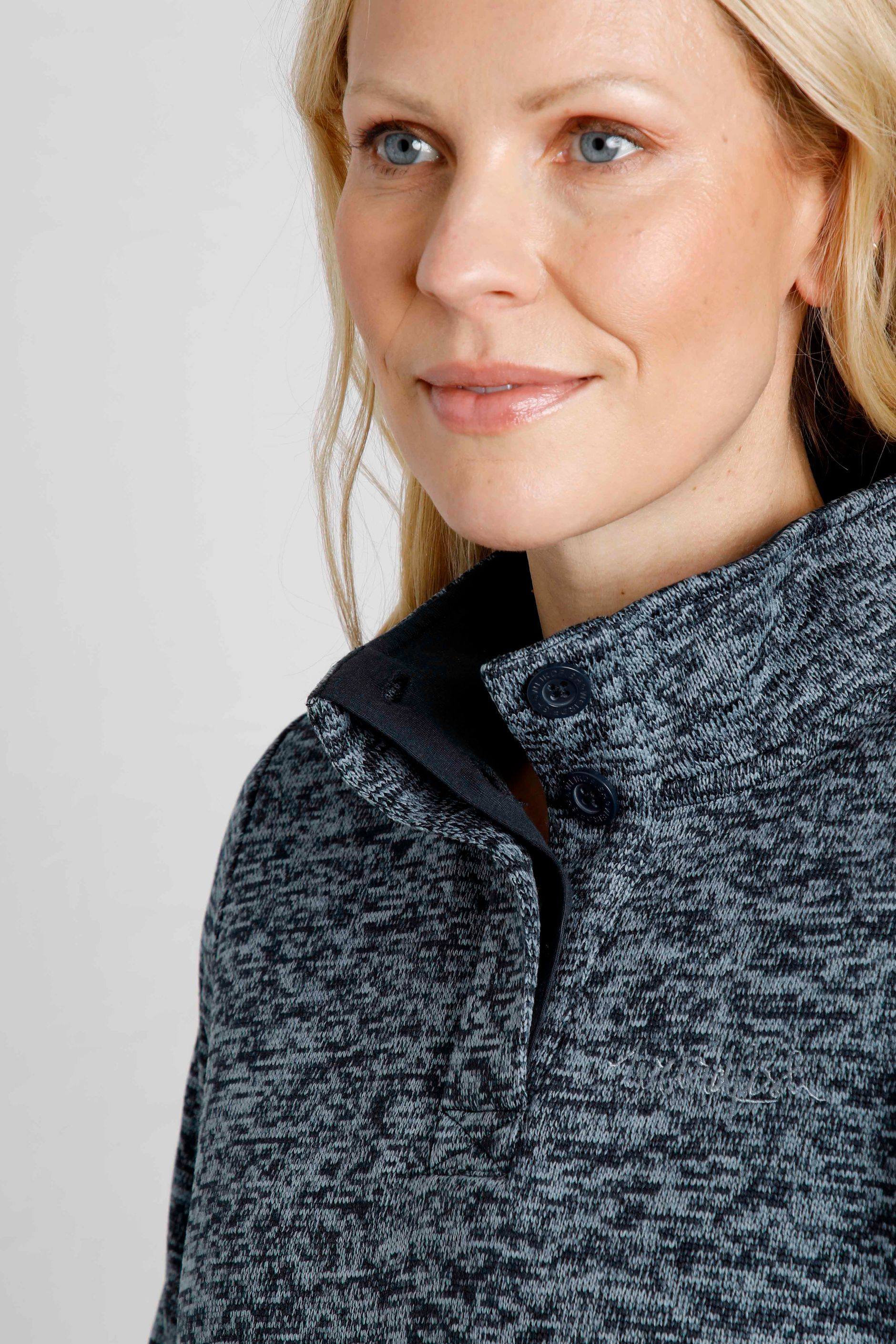 Safi Recycled Button Neck Fleece Navy | Weird Fish