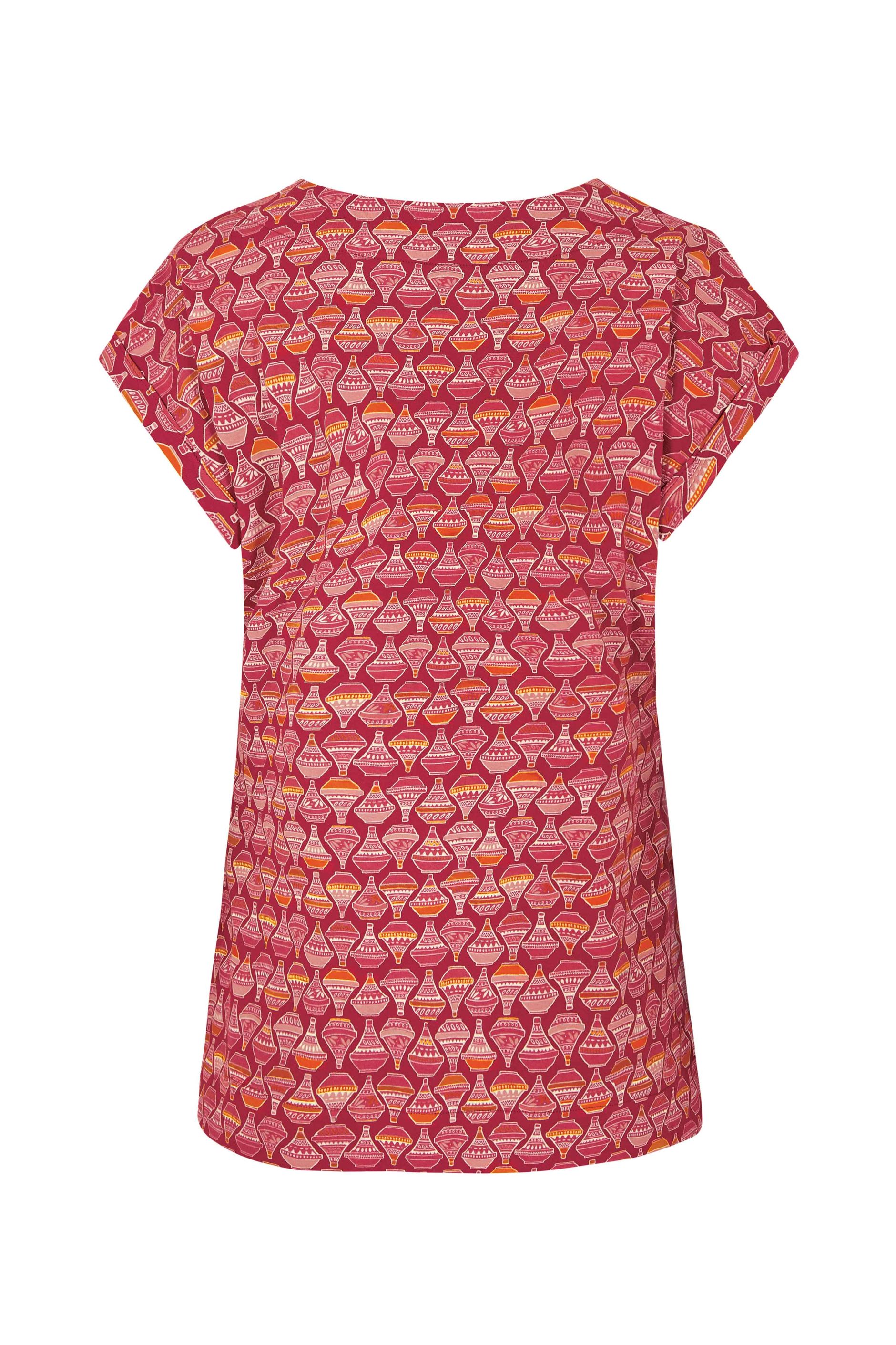 Paw Paw Organic Cotton Printed Jersey T-Shirt Barberry Red Marl | Weird ...