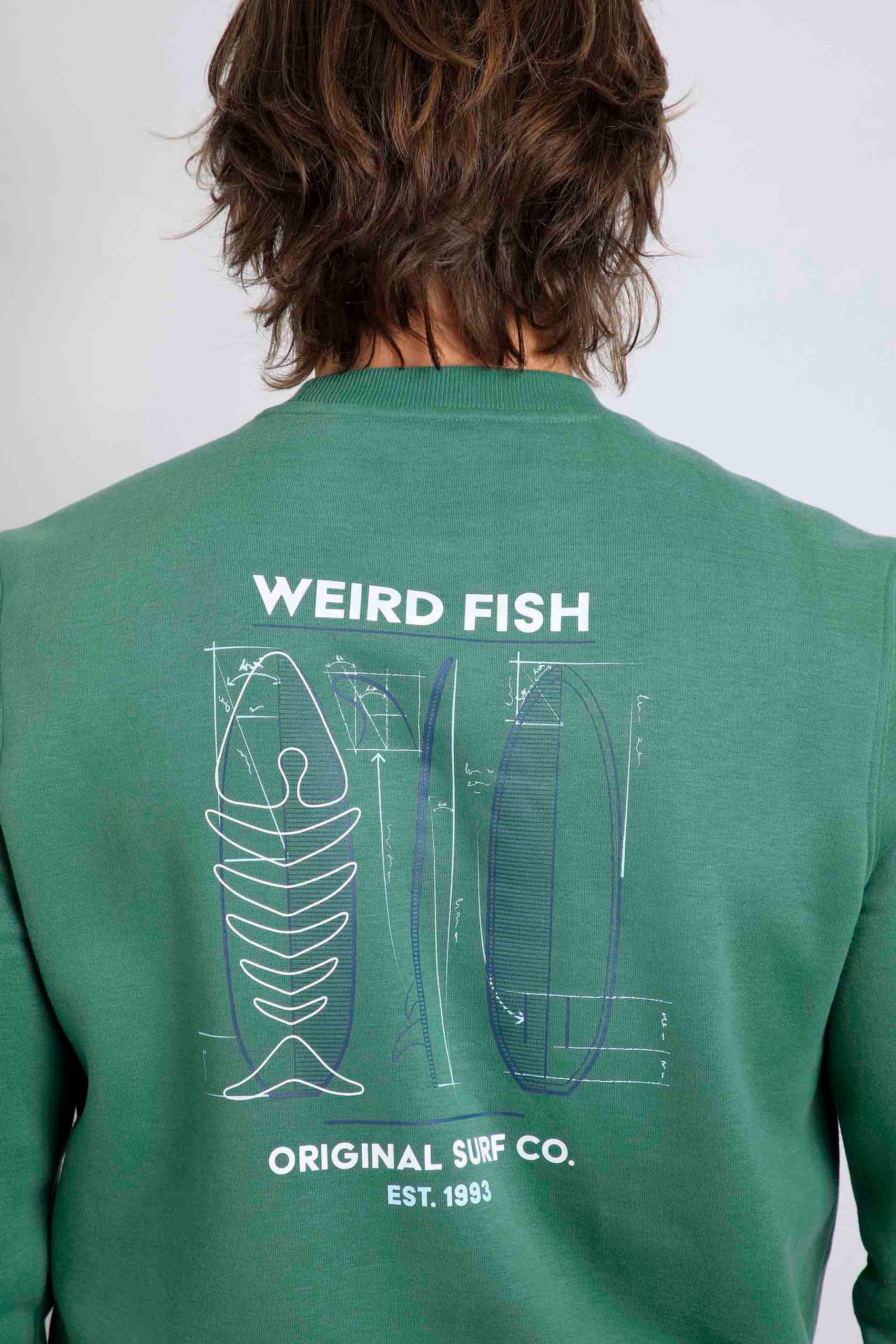 Harter Graphic Crew Neck Sweatshirt Pistachio | Weird Fish