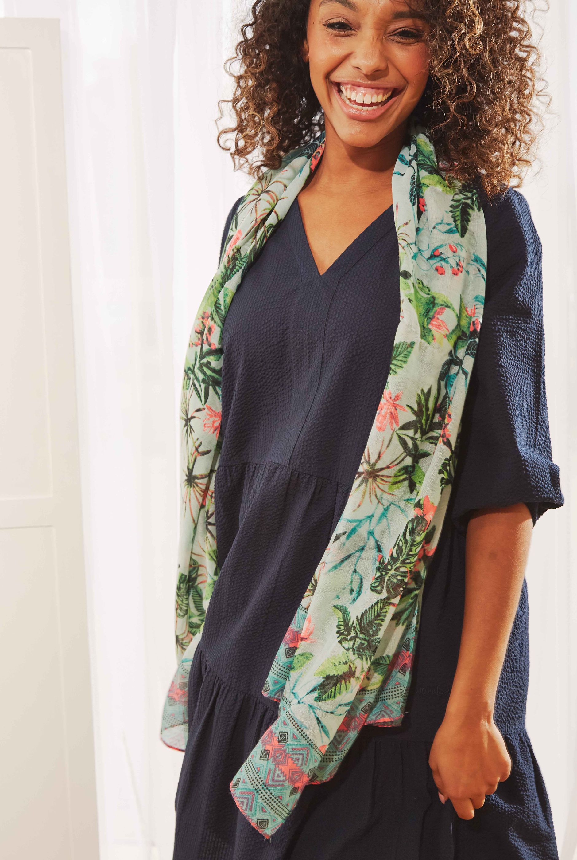 Kiera Recycled Scarf Aqua blue | Weird Fish