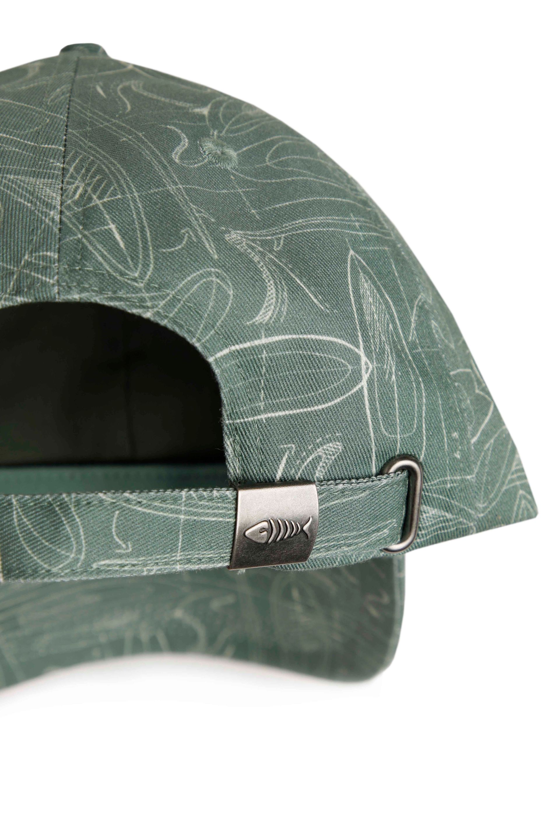 Rigg Printed Cap Dusky Green | Weird Fish