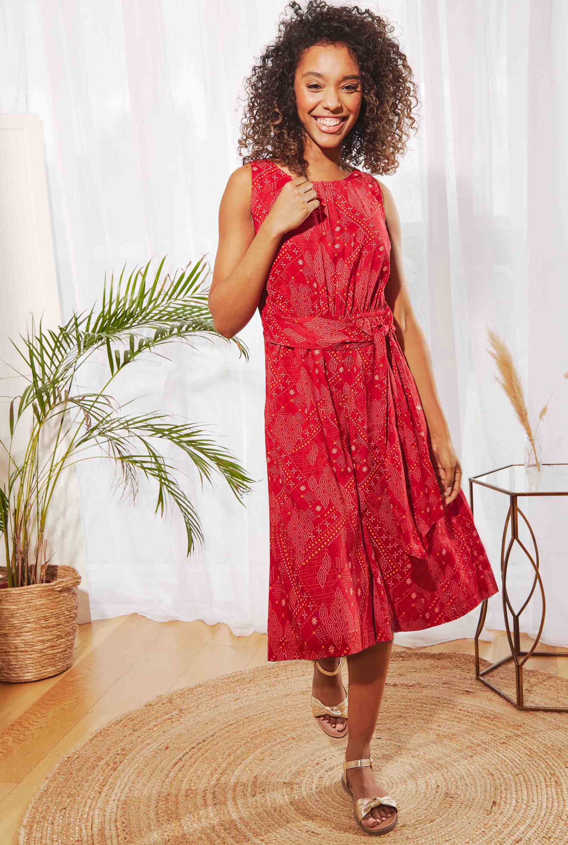 Nalani Eco Viscose Printed Jumpsuit Chilli Red | Weird Fish