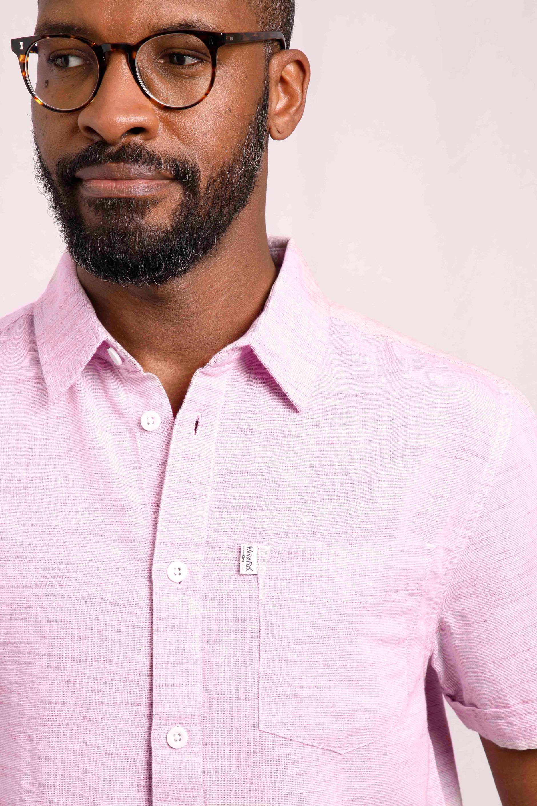 Washton Linen Rich Short Sleeve Shirt Poppy | Weird Fish