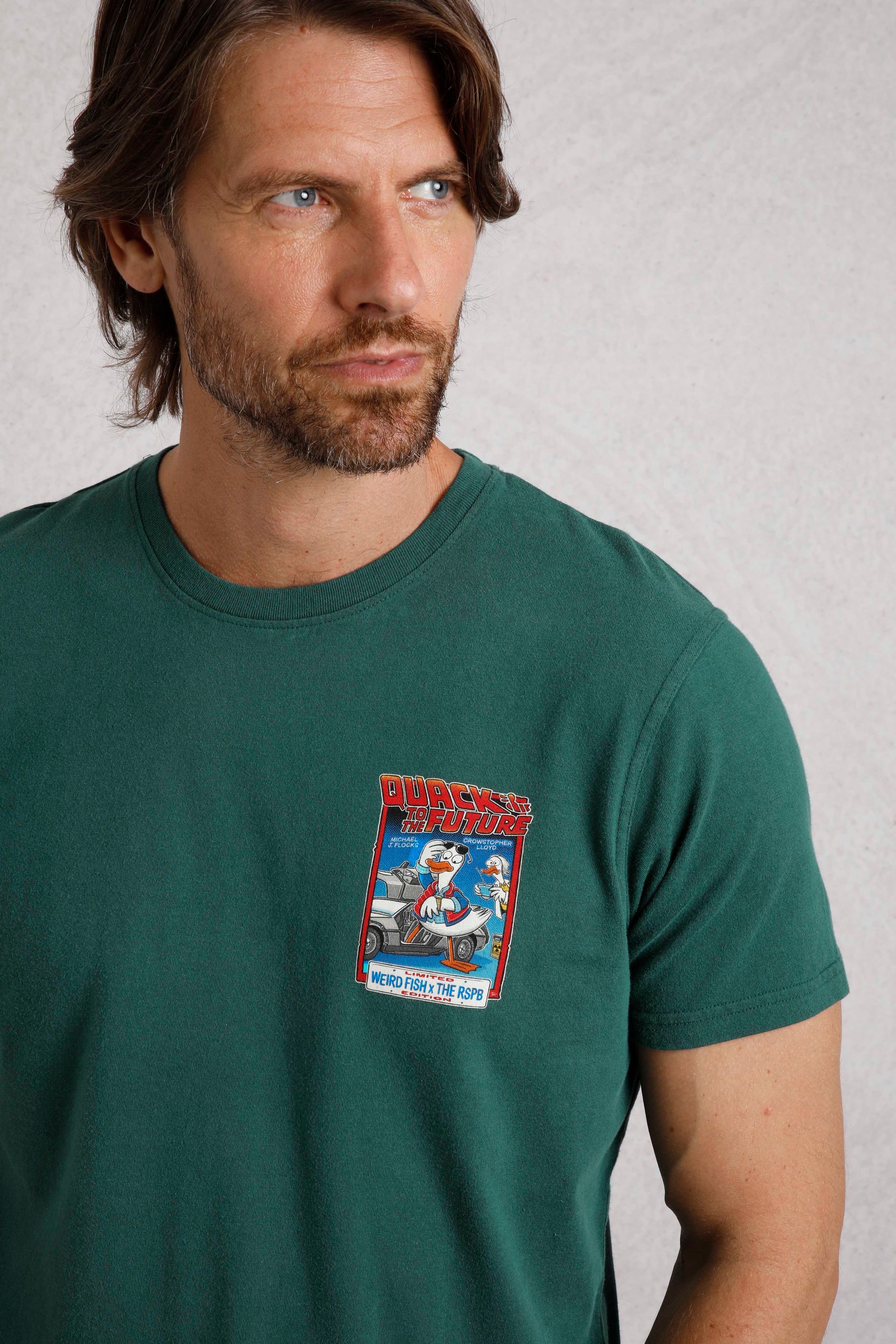 Quack to the Future RSPB Collaboration Artist T-Shirt Forest Green ...