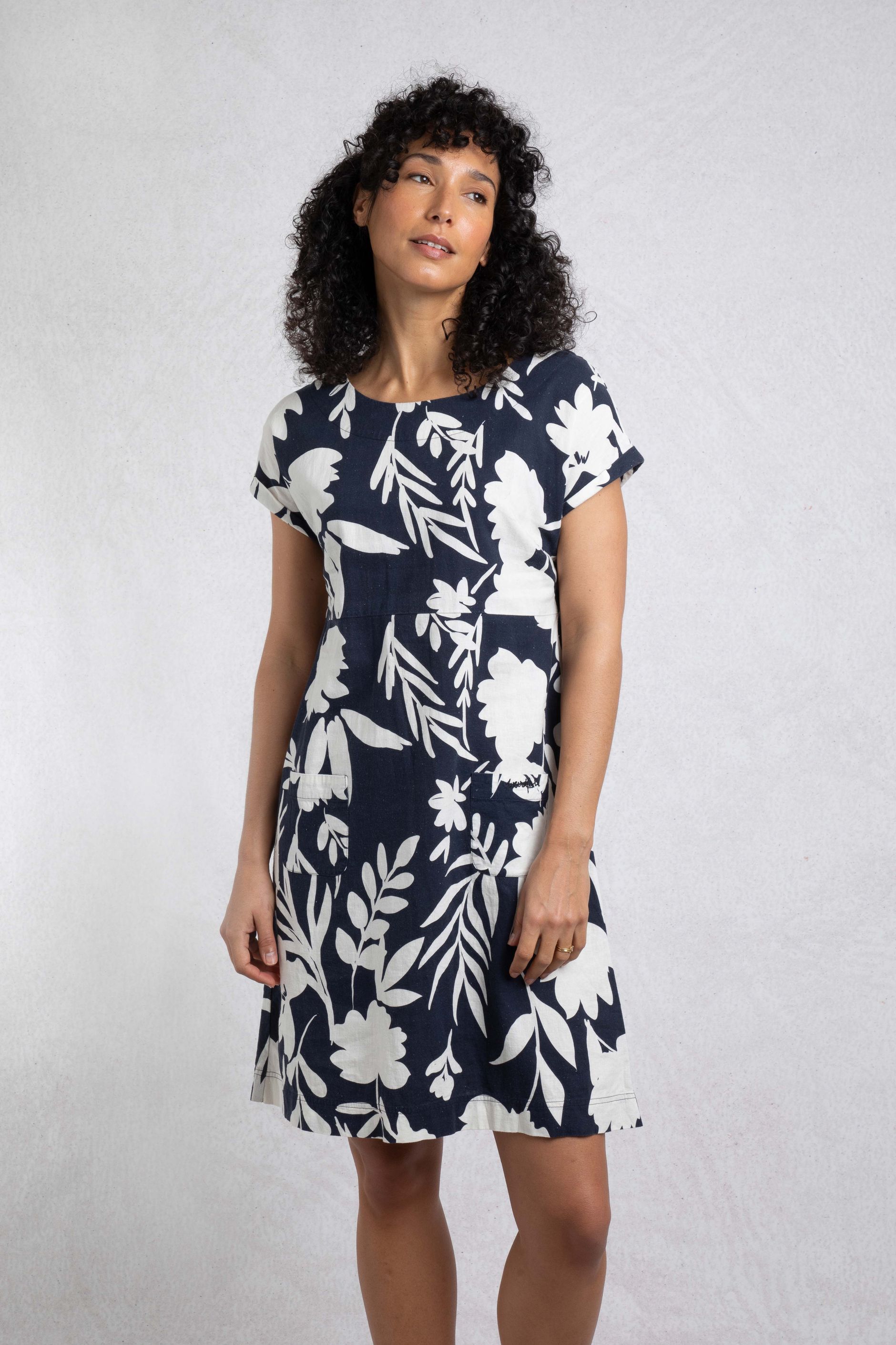 Orlando Linen Rich Pocket Dress Nightshade | Weird Fish
