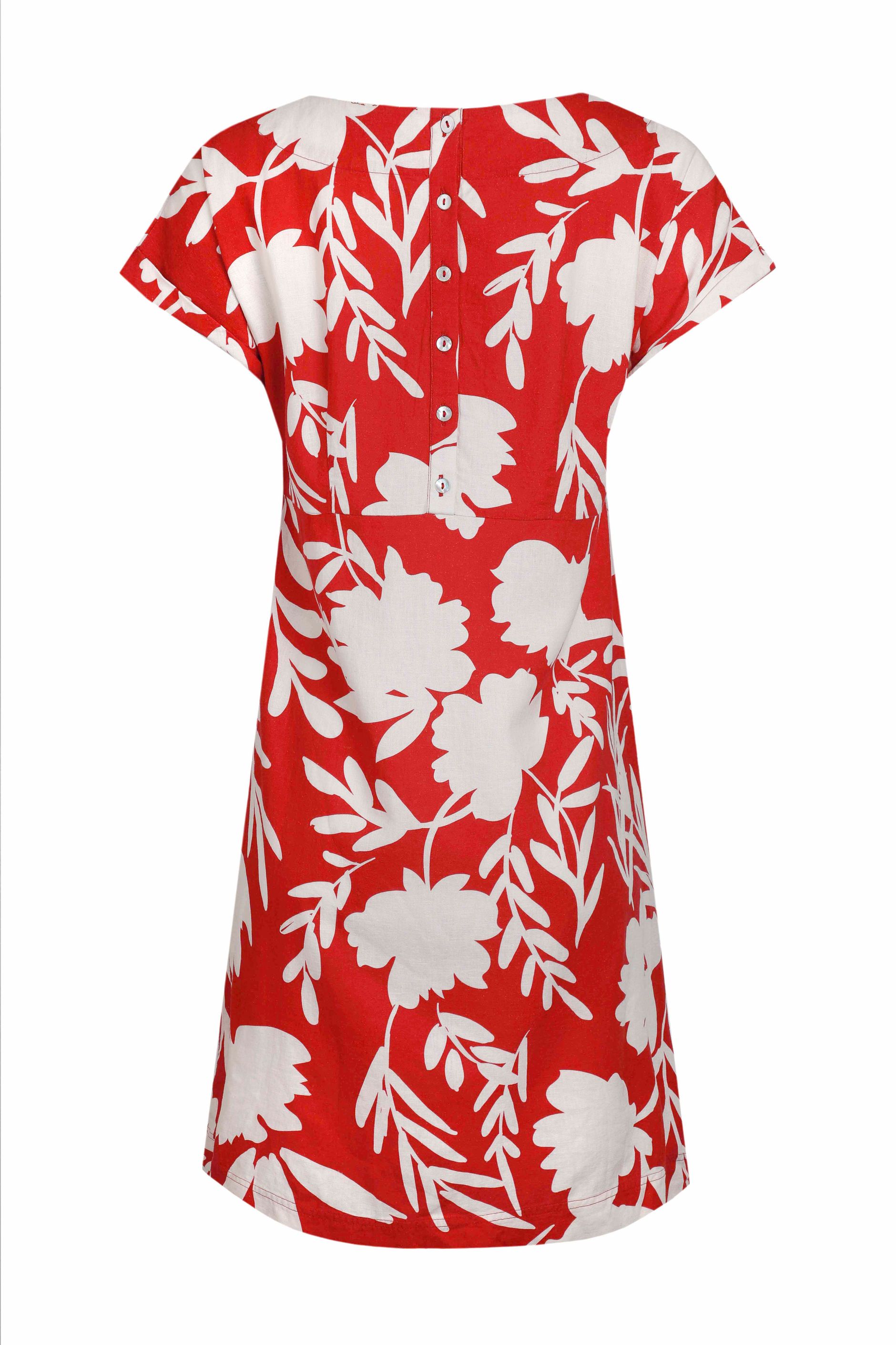 Orlando Linen Rich Pocket Dress Radical Red | Weird Fish