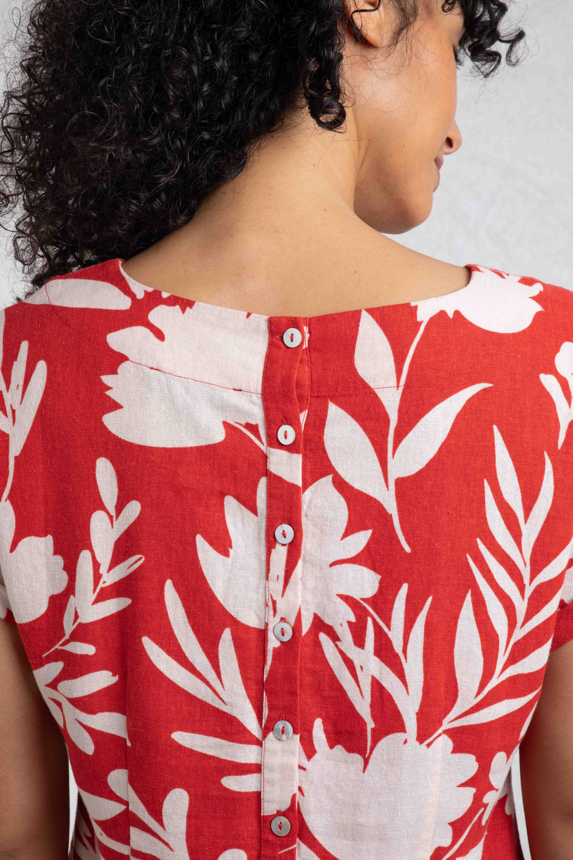 Orlando Linen Rich Pocket Dress Radical Red | Weird Fish