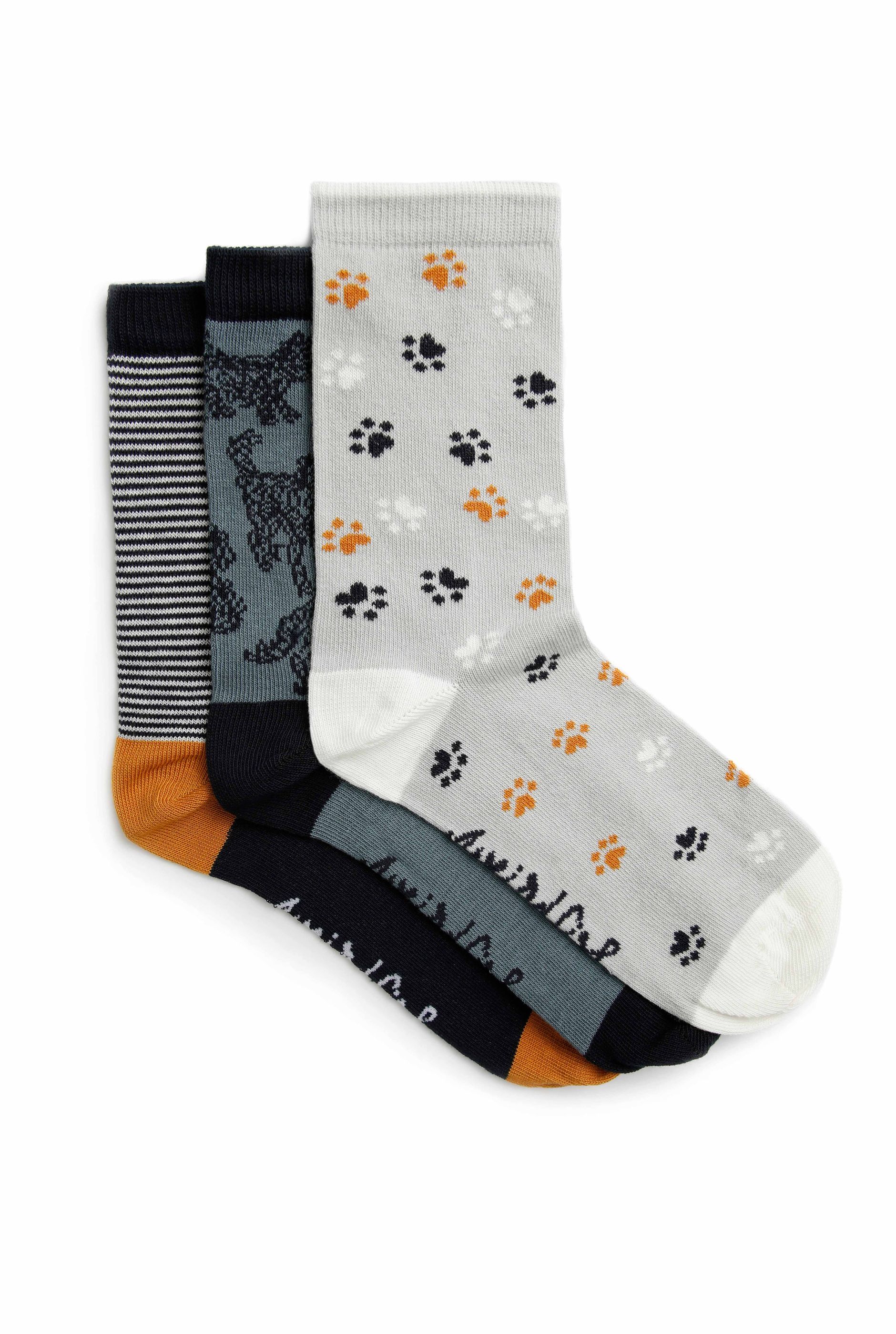 Parade Patterned Socks 3 Pack Dusty Blue | Weird Fish