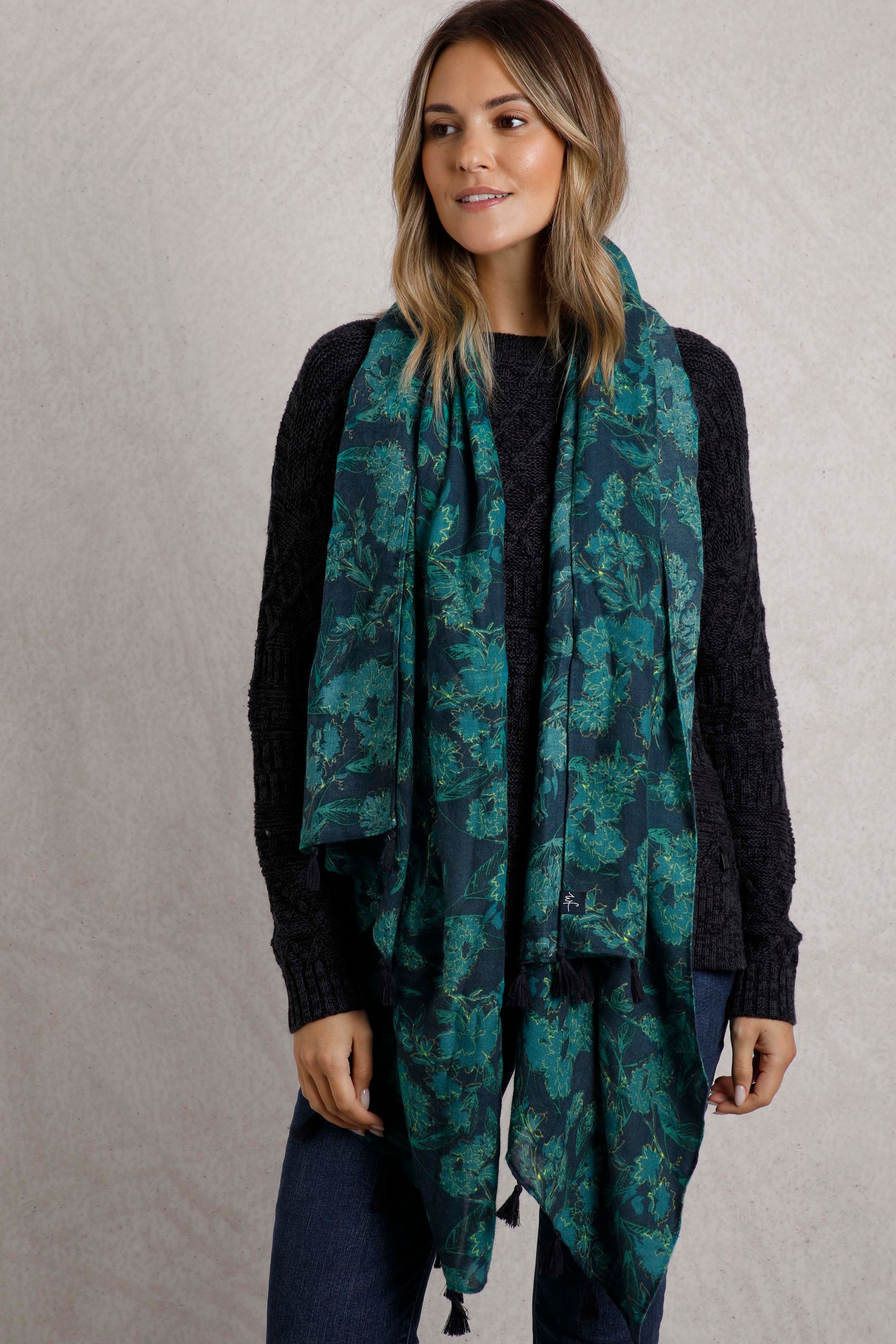 Marelia Eco Printed Scarf Night Blue | Weird Fish