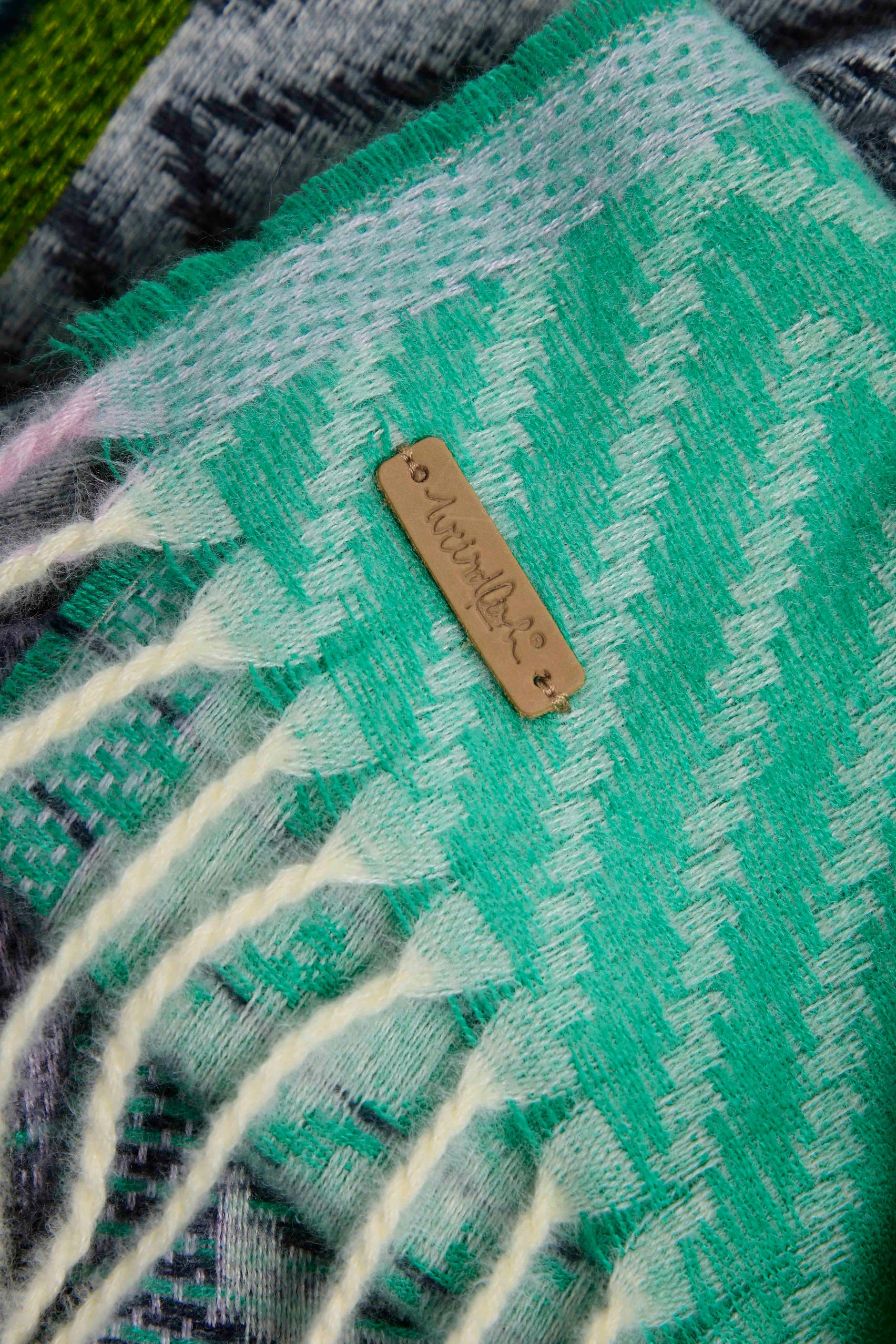 Jadida Eco Brushed Zig-Zag Scarf Navy | Weird Fish