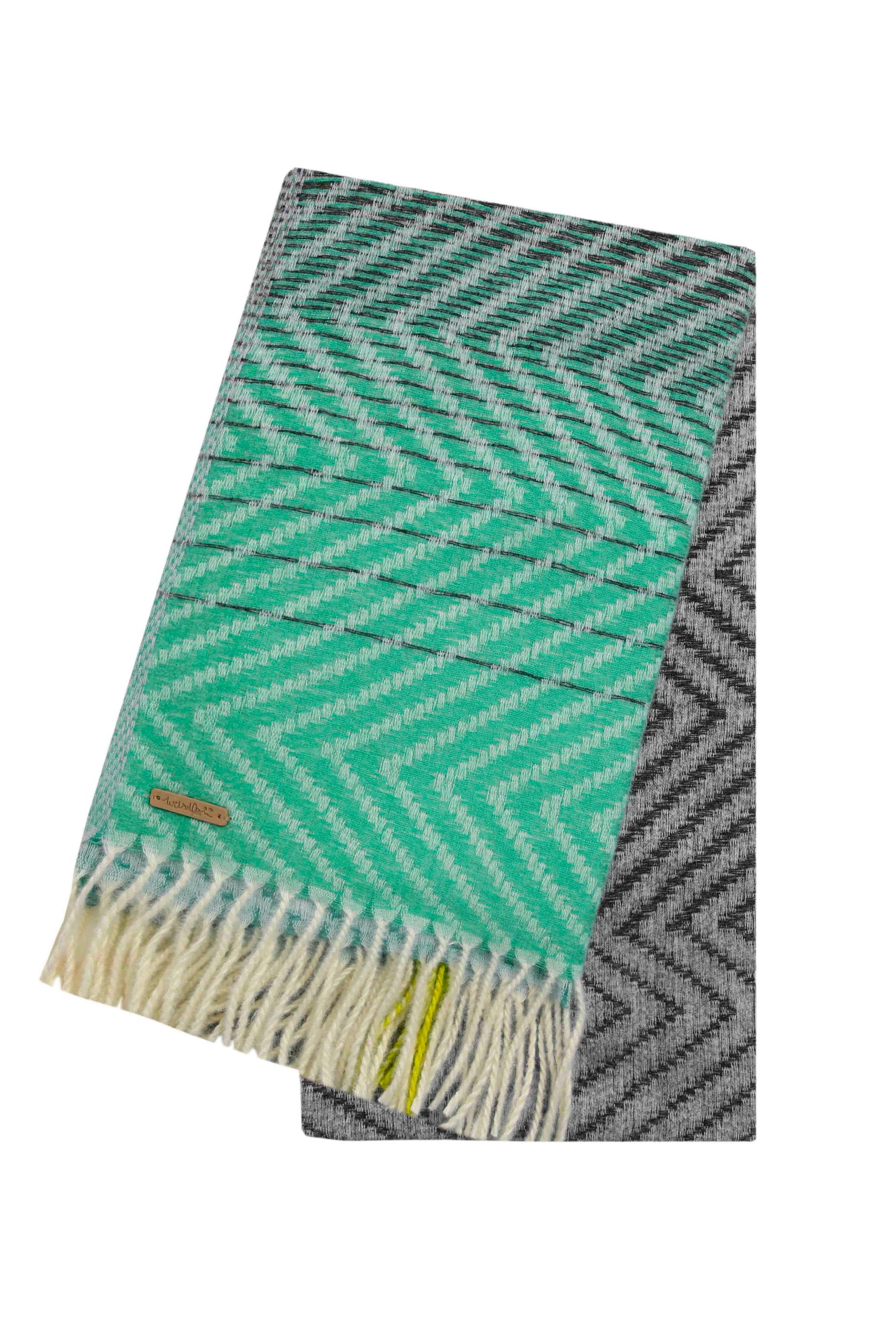 Jadida Eco Brushed Zig-Zag Scarf Navy | Weird Fish