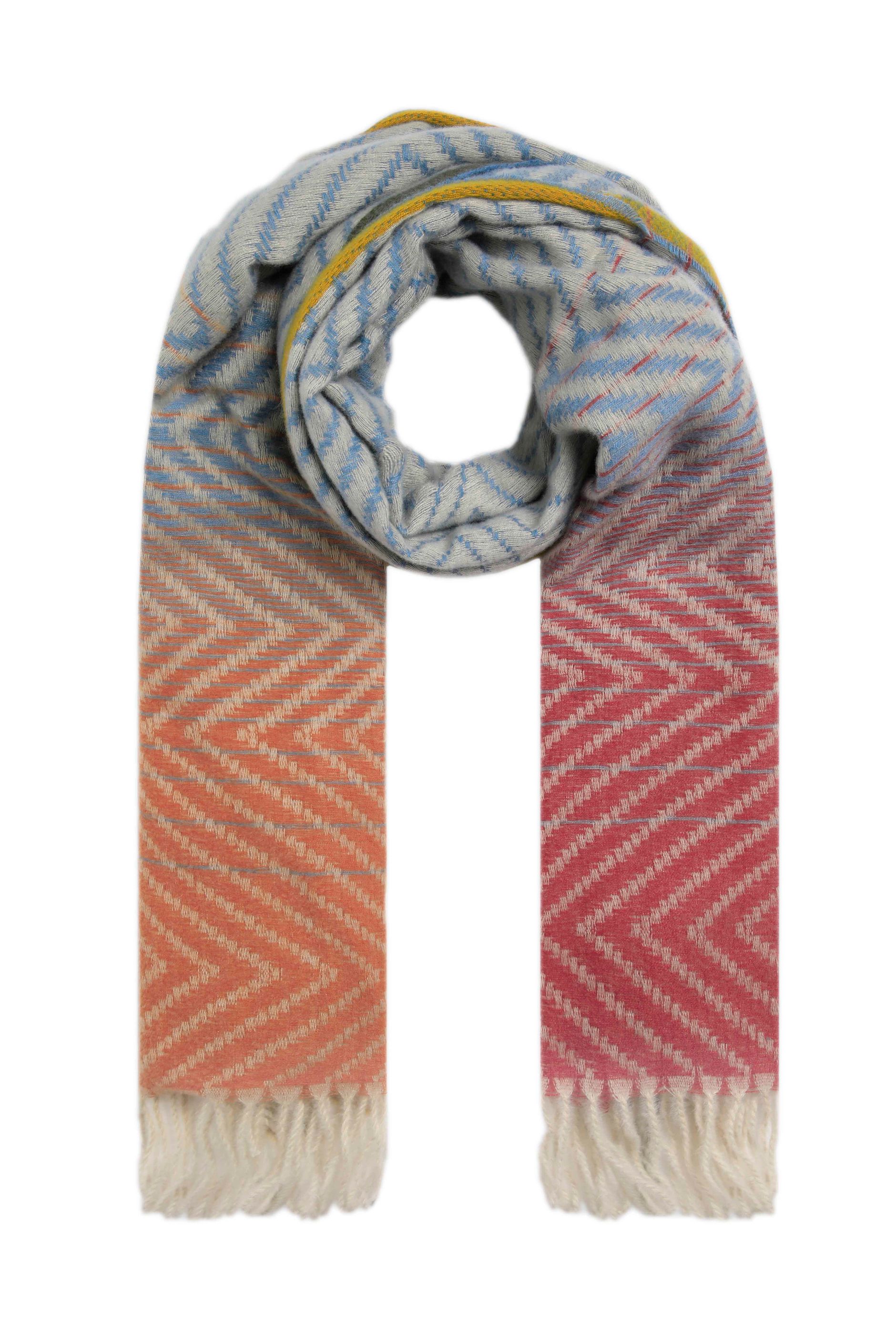 Jadida Eco Brushed Zig-Zag Scarf Pale Denim | Weird Fish