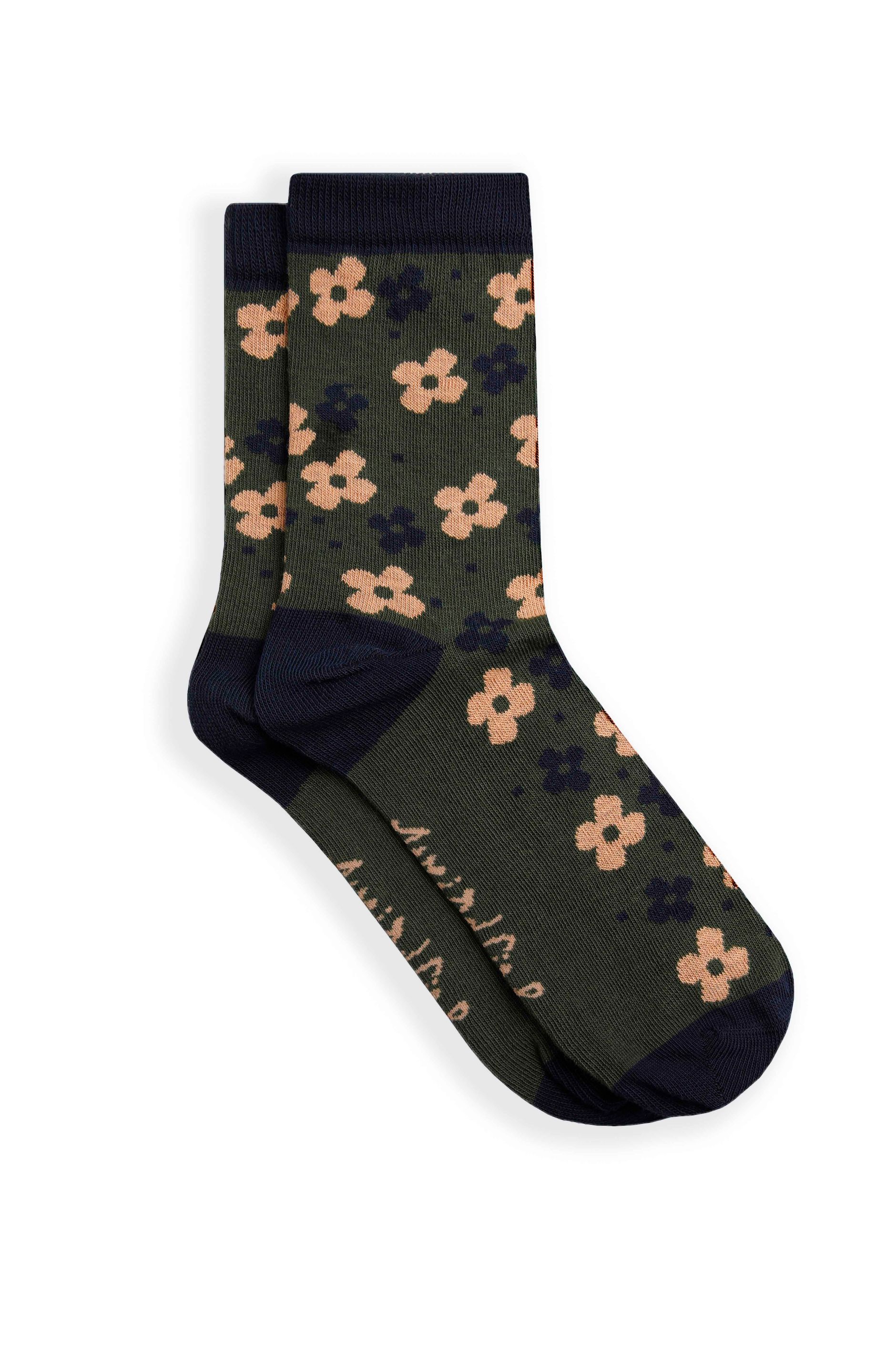 Parade Patterned Socks 3 Pack Olive Green | Weird Fish