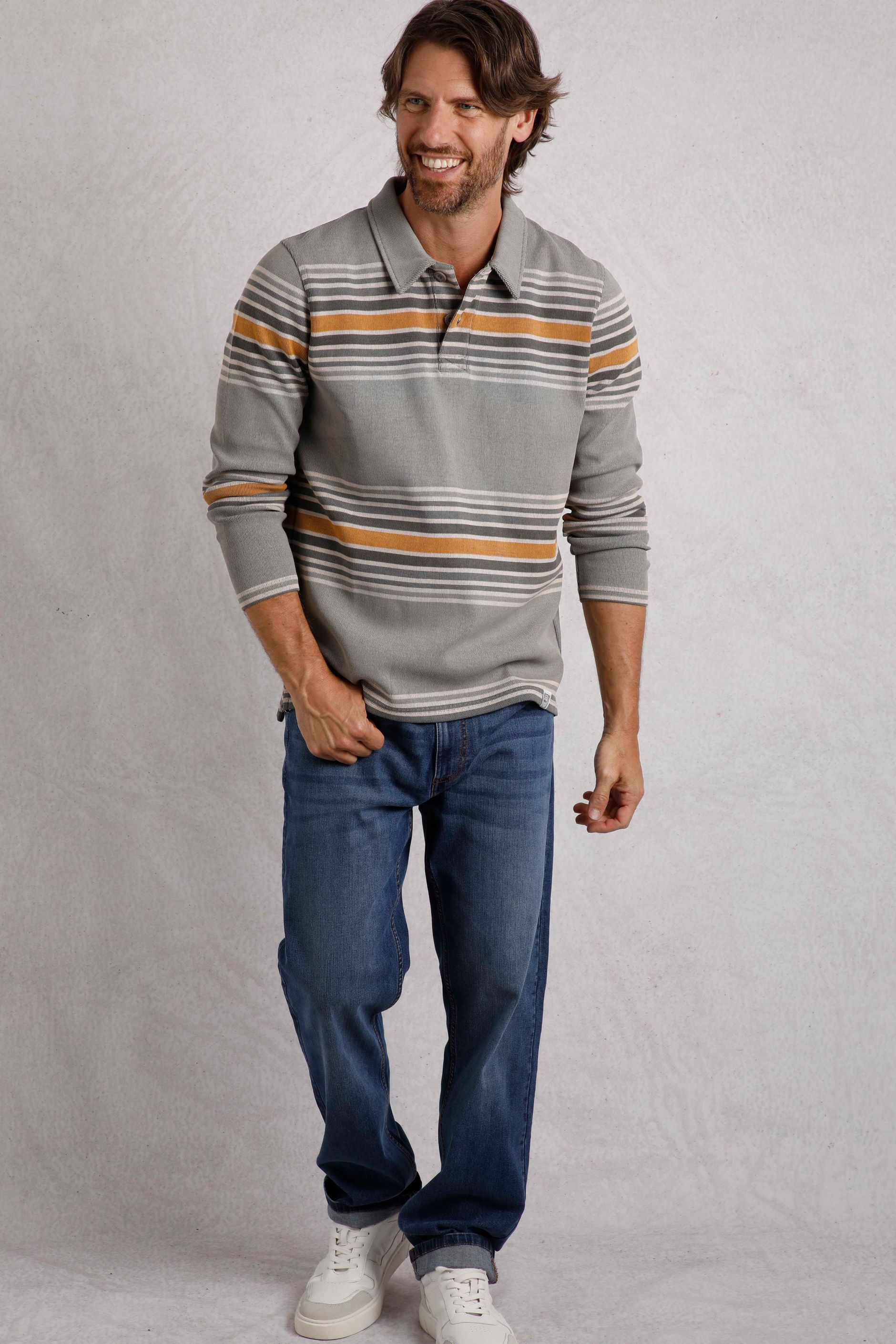 Caudale Heavyweight Stripe Rib Rugby Limestone | Weird Fish