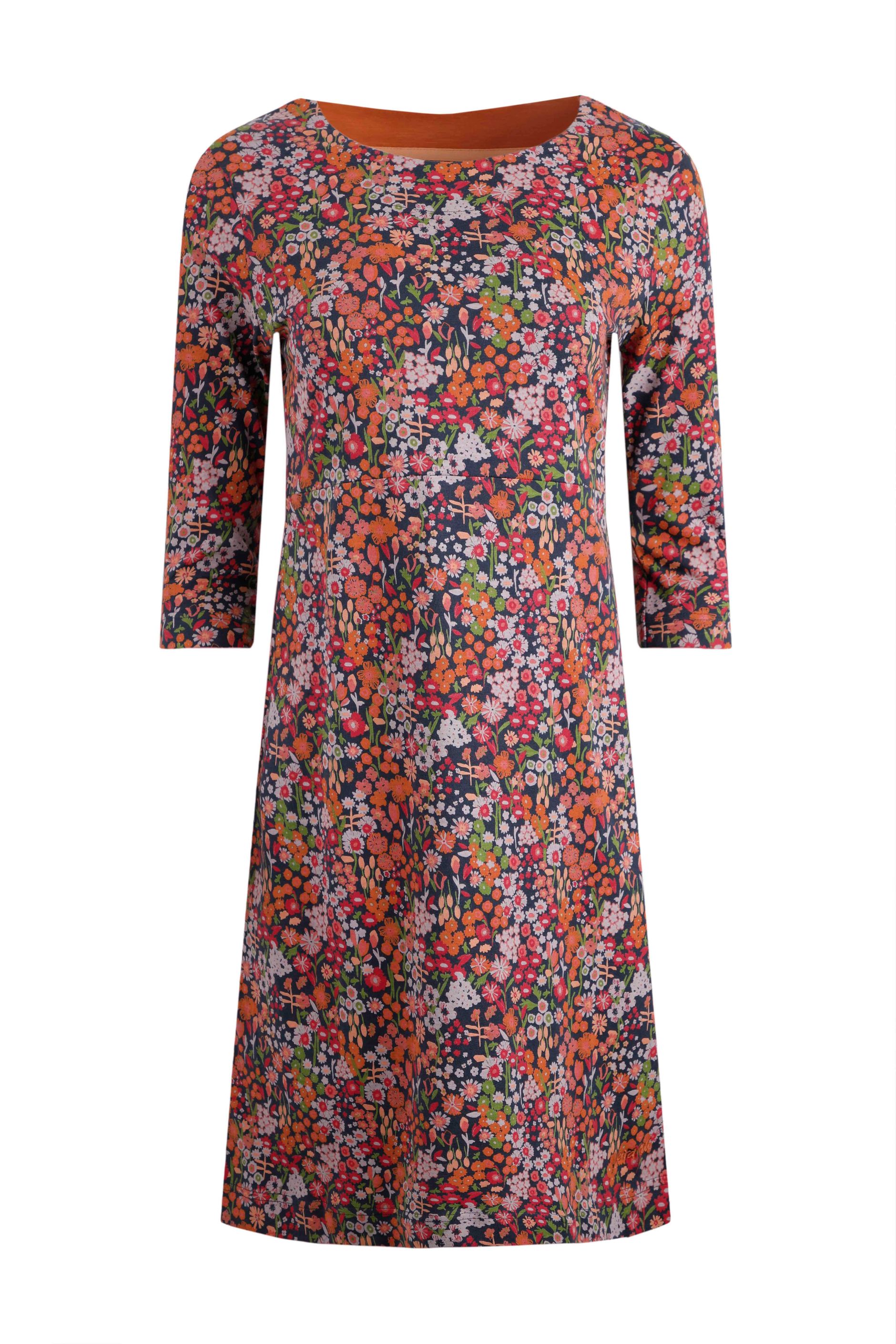 Shafika Printed Jersey Dress Apricot | Weird Fish