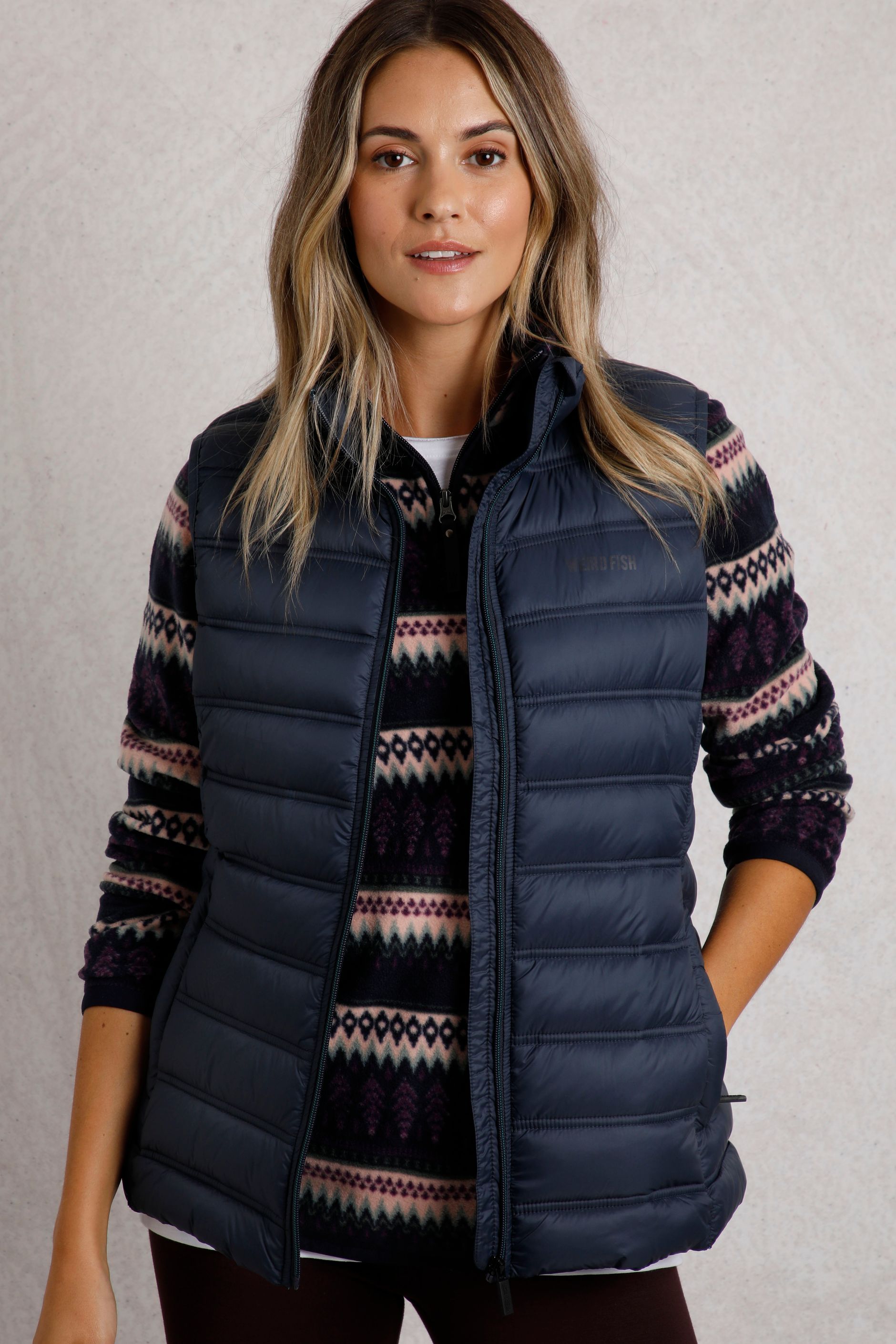 Atissa Lightweight Padded Gilet Navy | Weird Fish