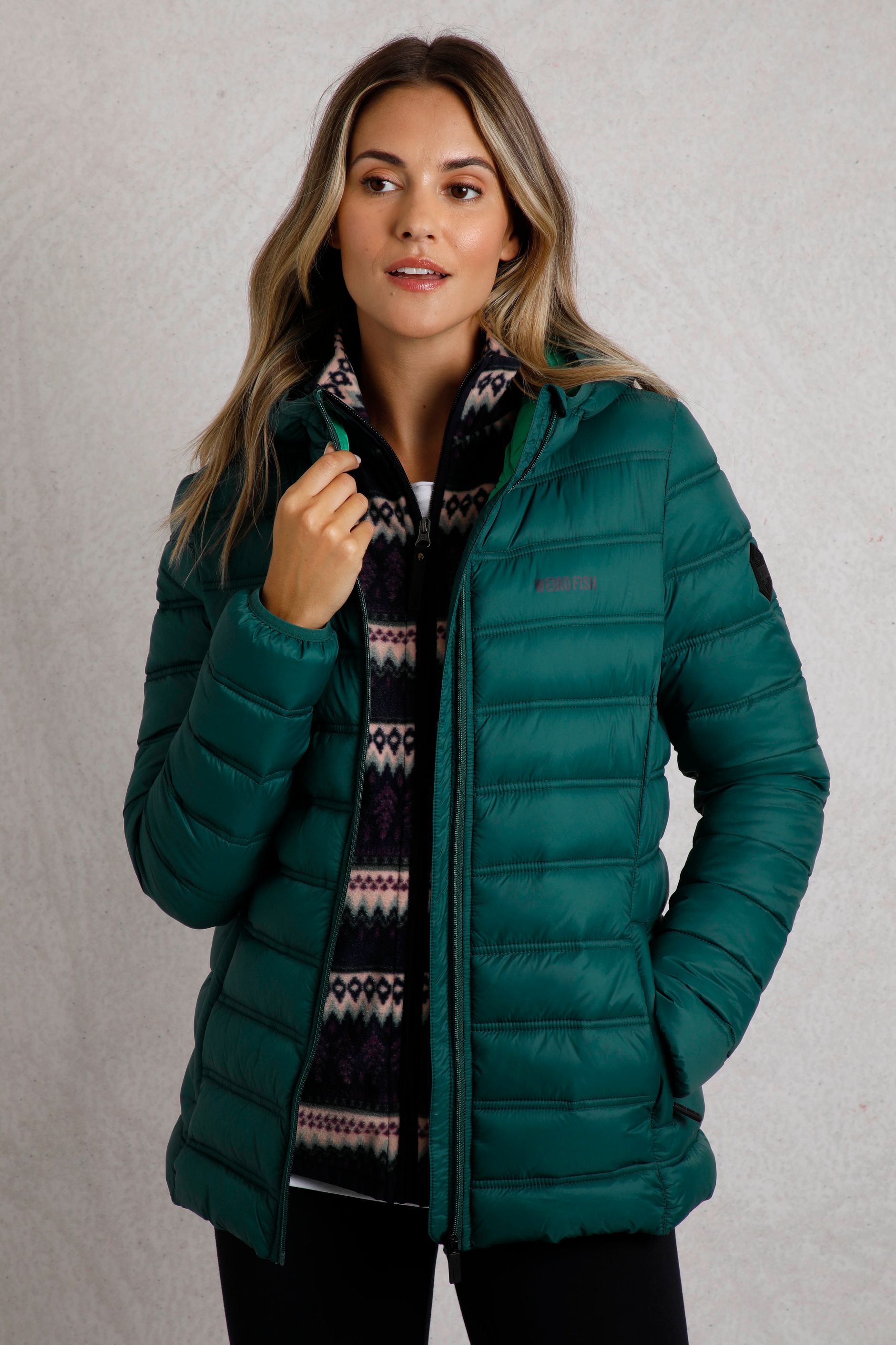 Eshka Lightweight Padded Jacket Cedar Green | Weird Fish