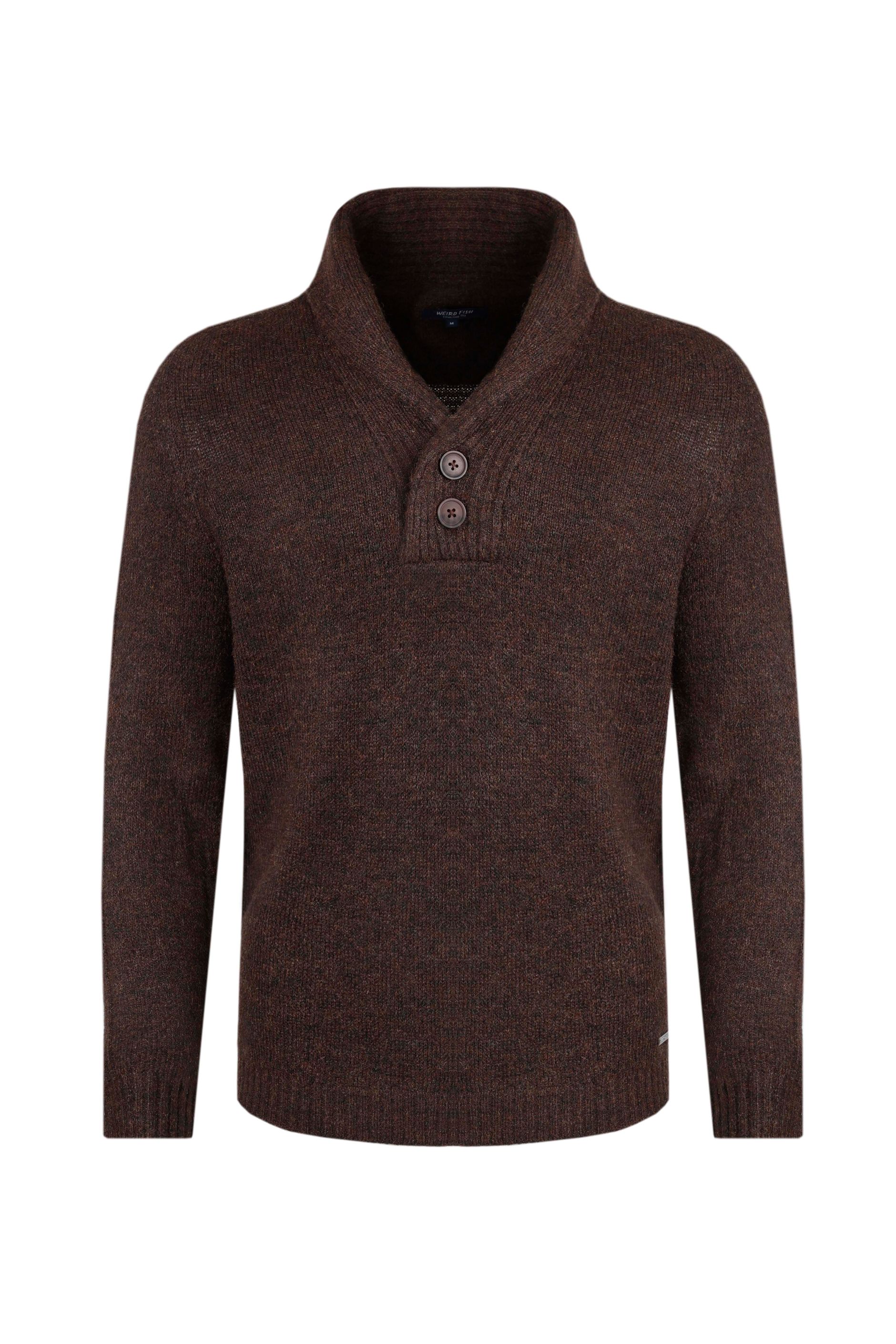 Graham Eco Shawl Collar Jumper Chocolate | Weird Fish
