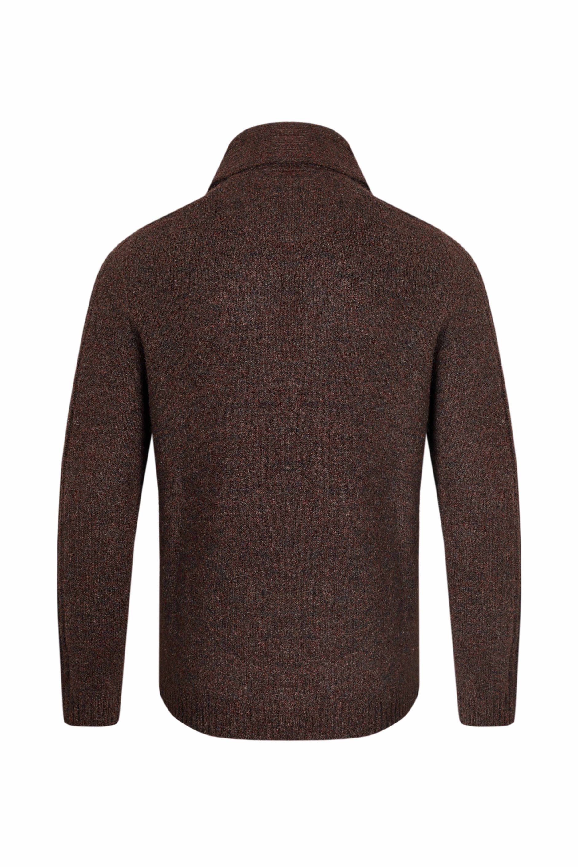 Graham Eco Shawl Collar Jumper Chocolate | Weird Fish