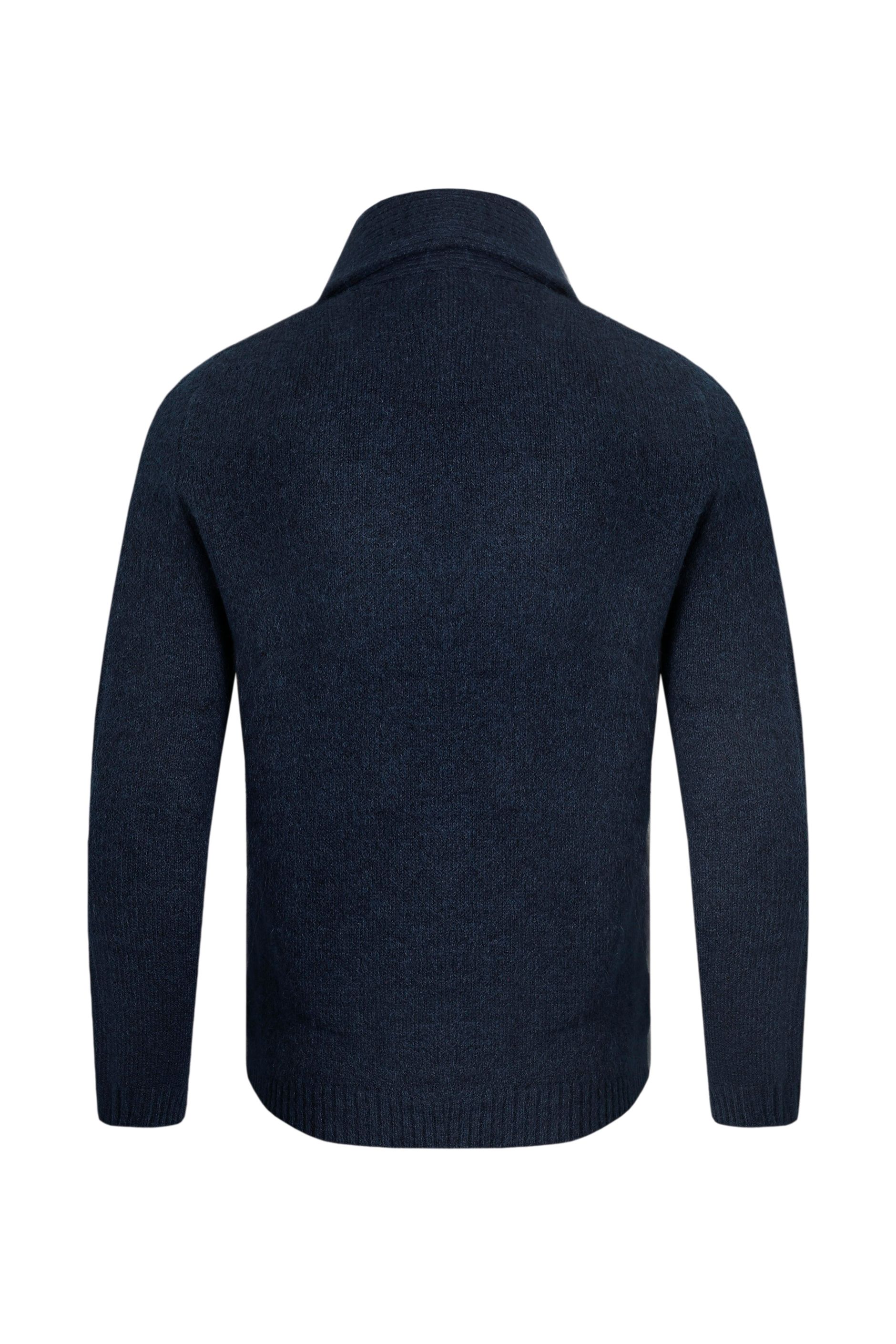 Graham Eco Shawl Collar Jumper Navy | Weird Fish