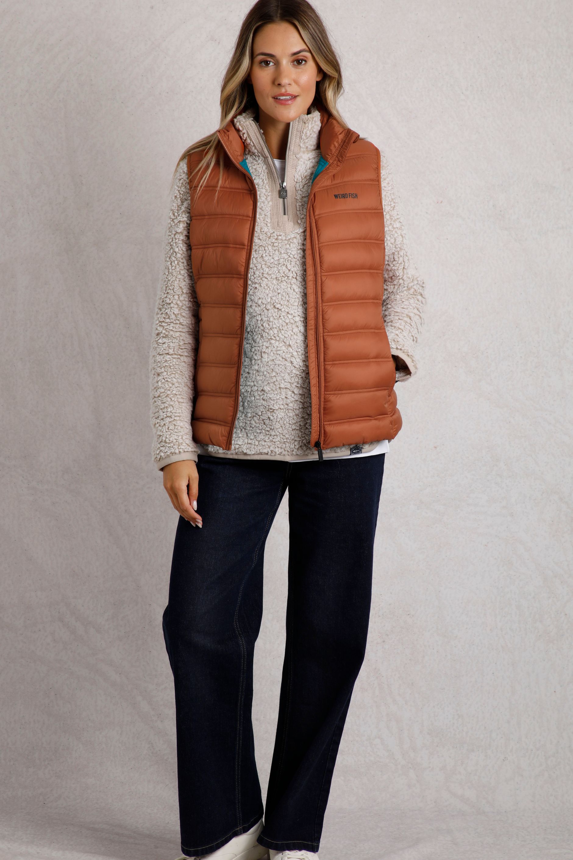 Atissa Lightweight Padded Gilet Rust | Weird Fish
