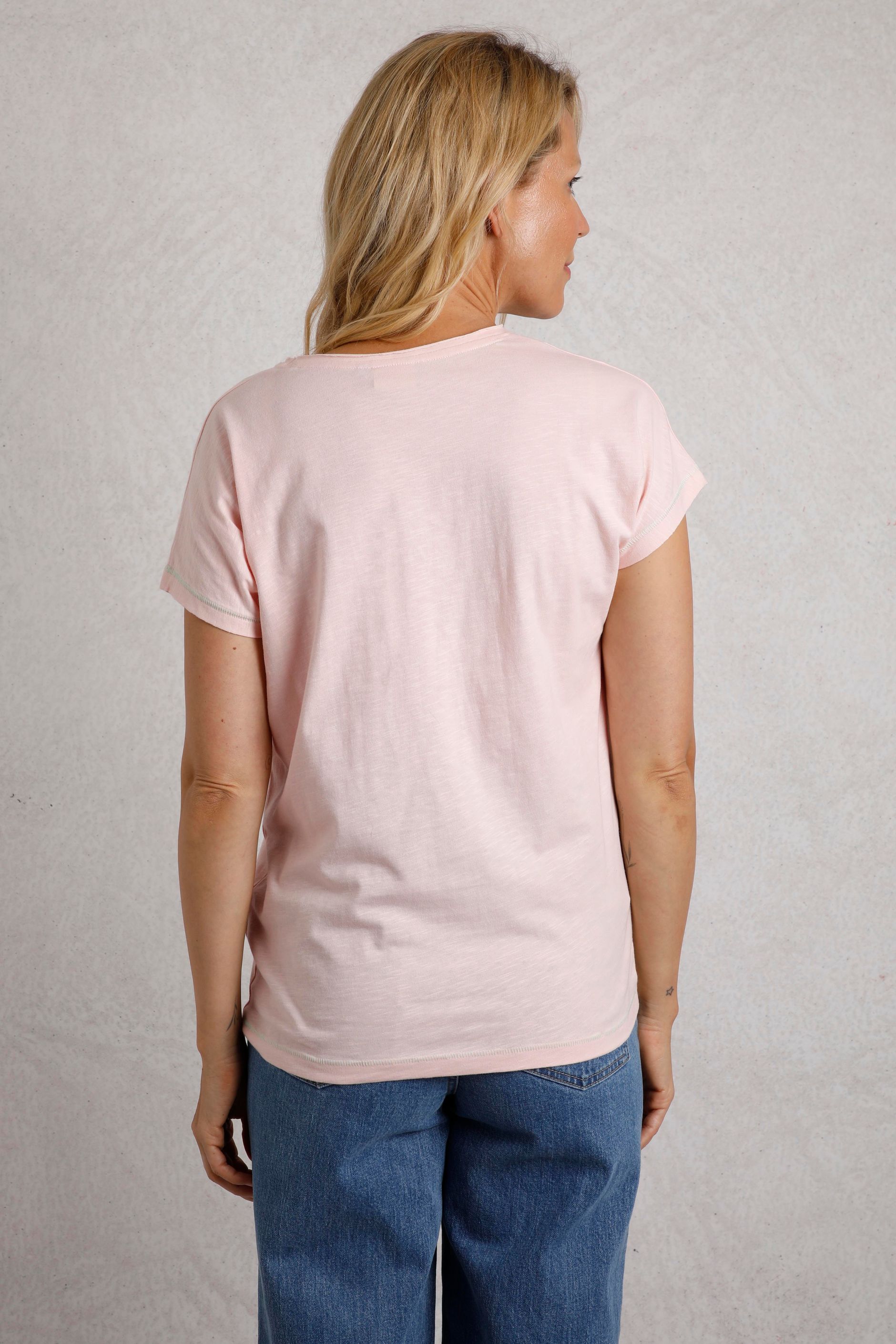 Hummingbird Organic Cotton Front Print T-Shirt Pink | Weird Fish
