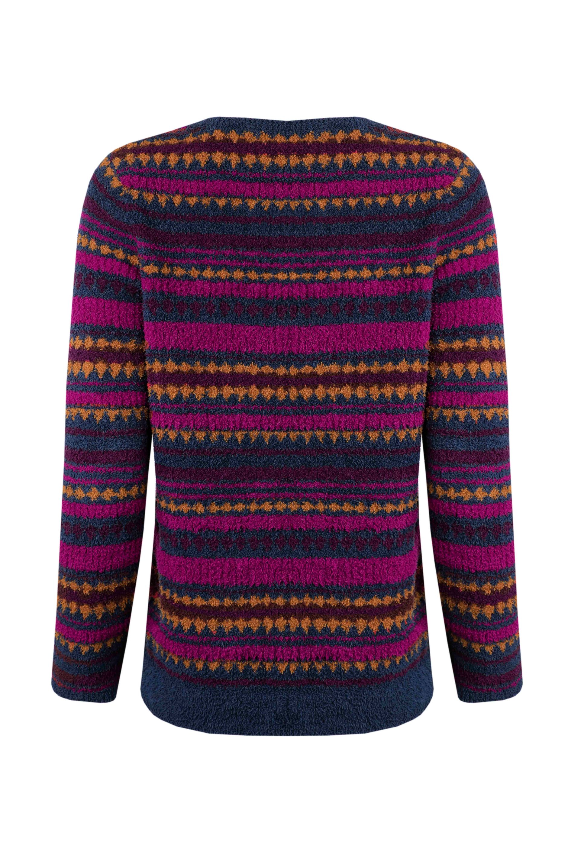 Tyla Cosy Patterned Knit Jumper Navy | Weird Fish