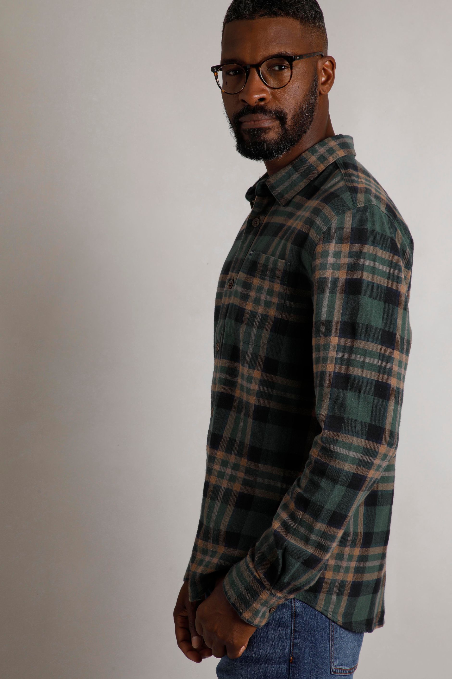 Chester Organic Cotton Flannel Check Shirt Tan | Weird Fish
