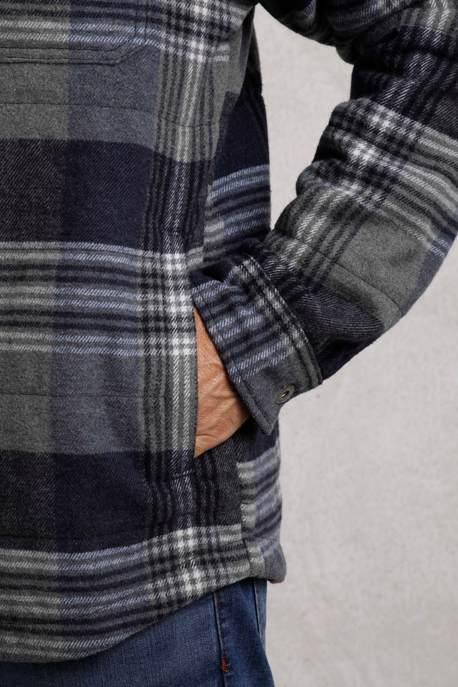 Hollage Quilted Check Shacket Cement | Weird Fish