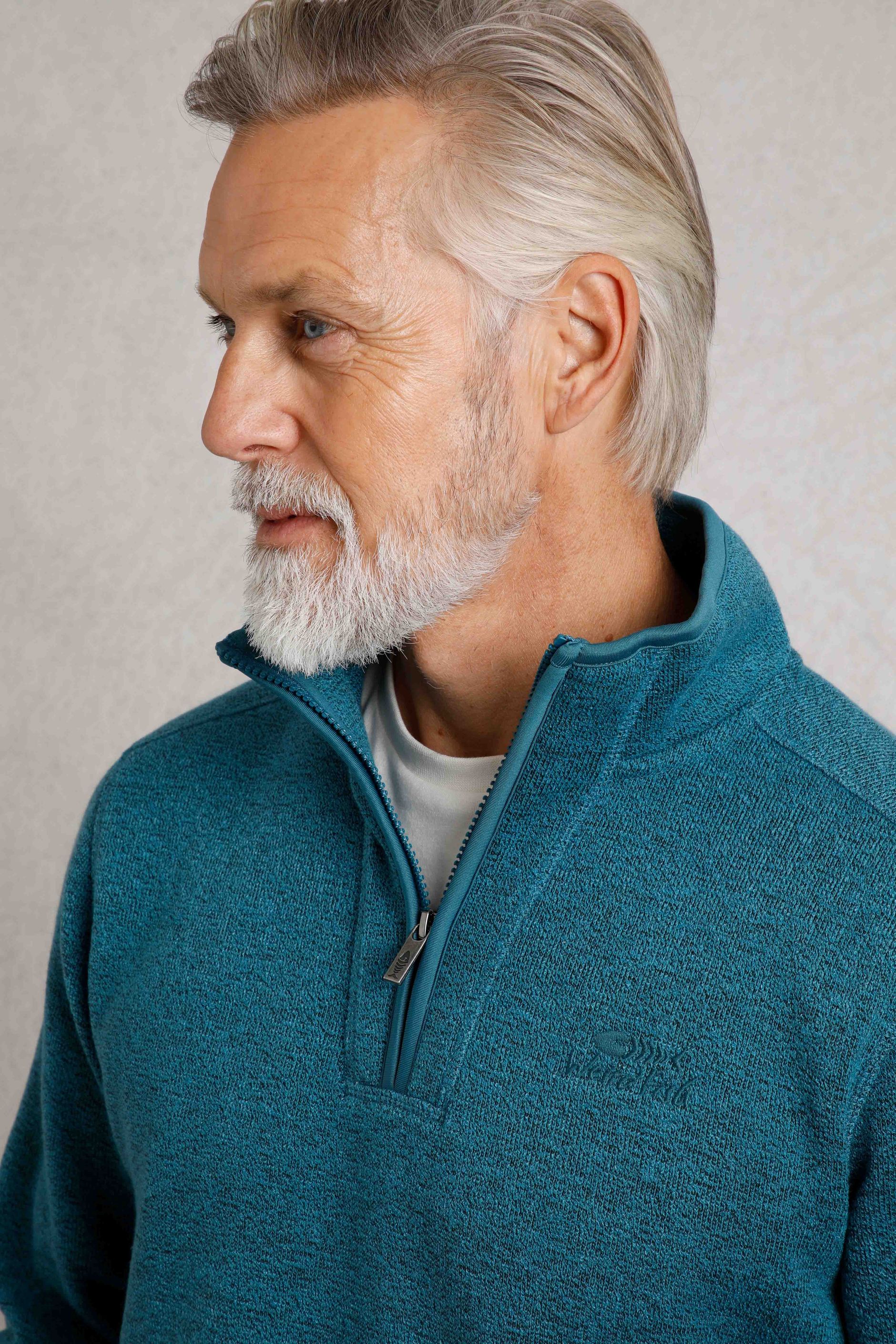 Stowe Eco 1/4 Zip Soft Knit Fleece Deep Teal | Weird Fish
