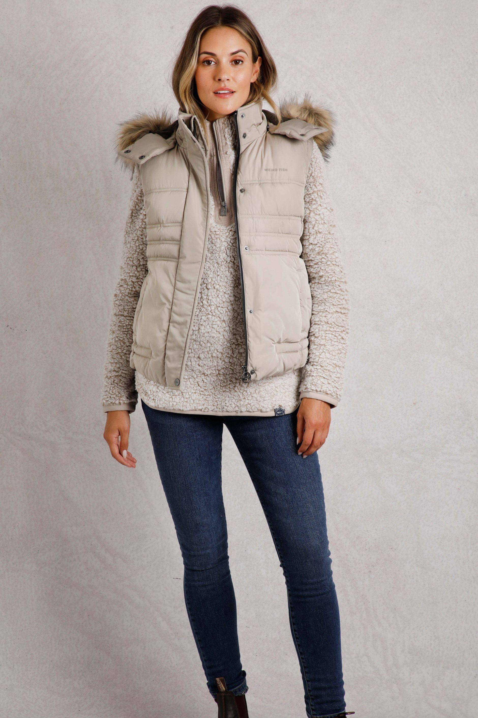 Sabine Arctic Padded Gilet Sand Dune | Weird Fish