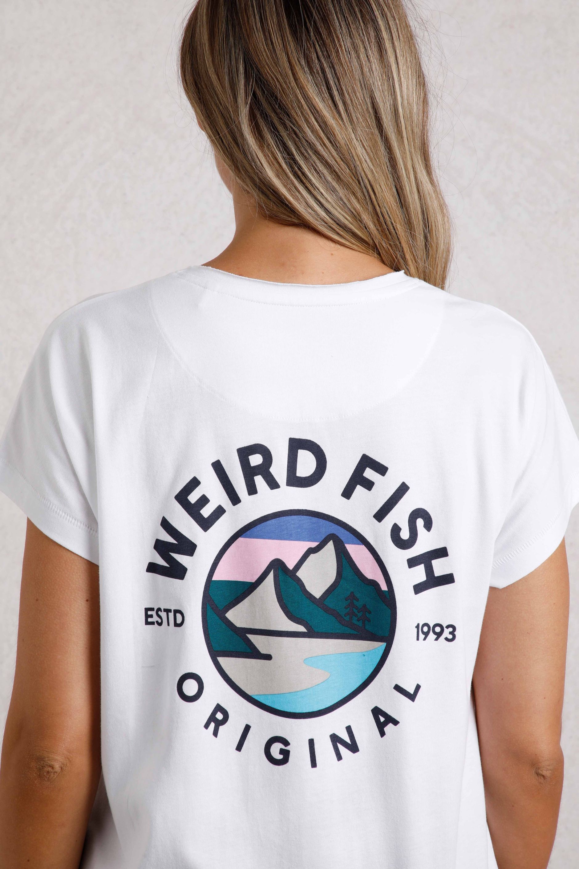 Summit Back Print T-Shirt White | Weird Fish