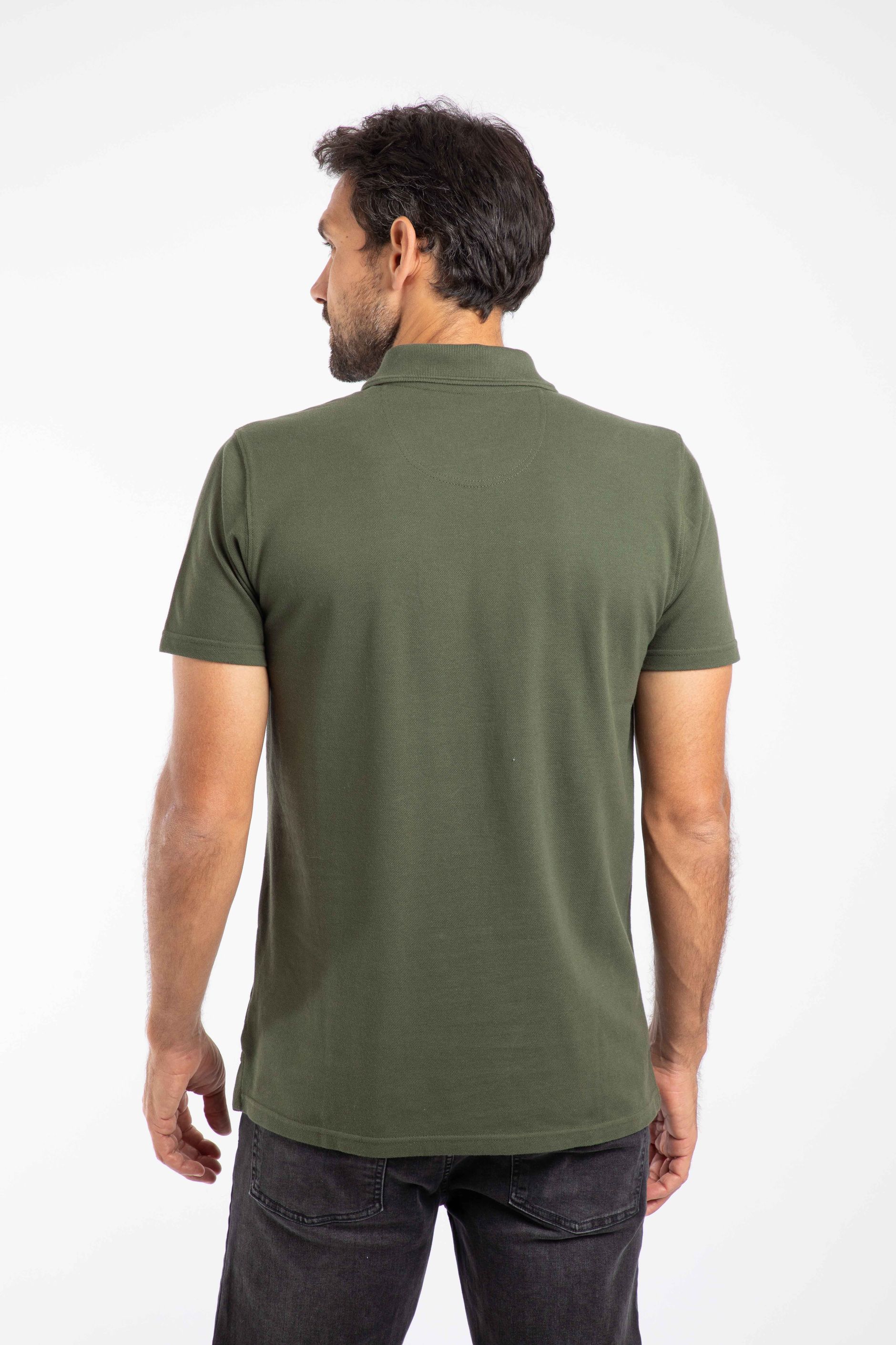 Giles Pique Polo Shirt Deep Lichen Green | Weird Fish