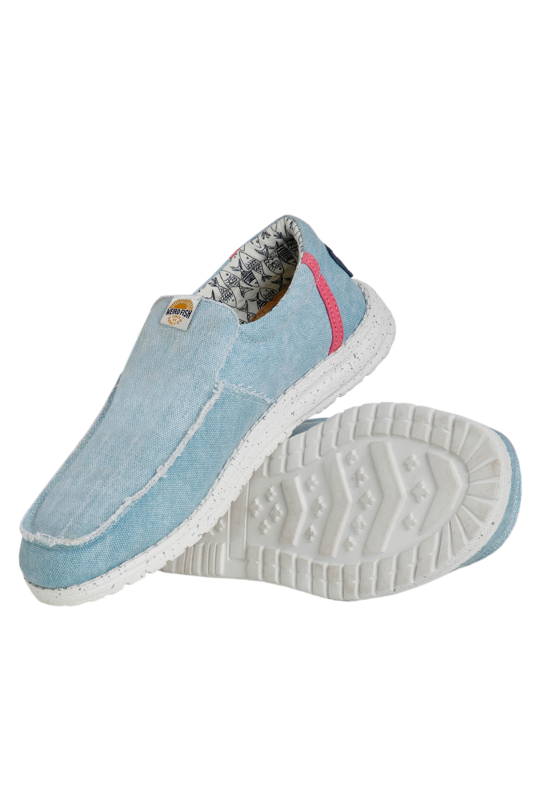 Shoaler Washed Canvas Lightweight Slip On Shoes Denim | Weird Fish
