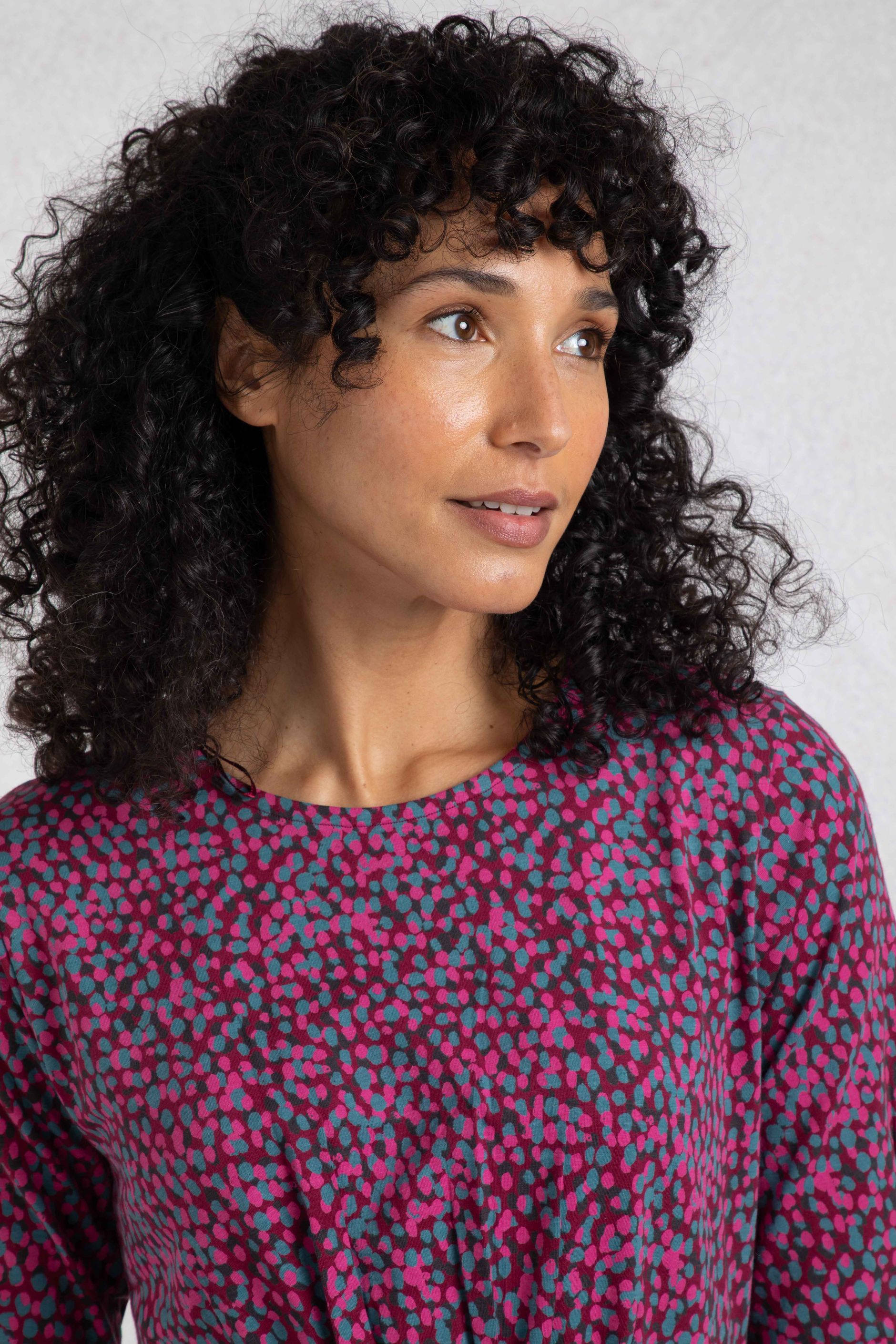 Cassandra Organic Cotton Jersey Swing Dress Dark Raspberry | Weird Fish