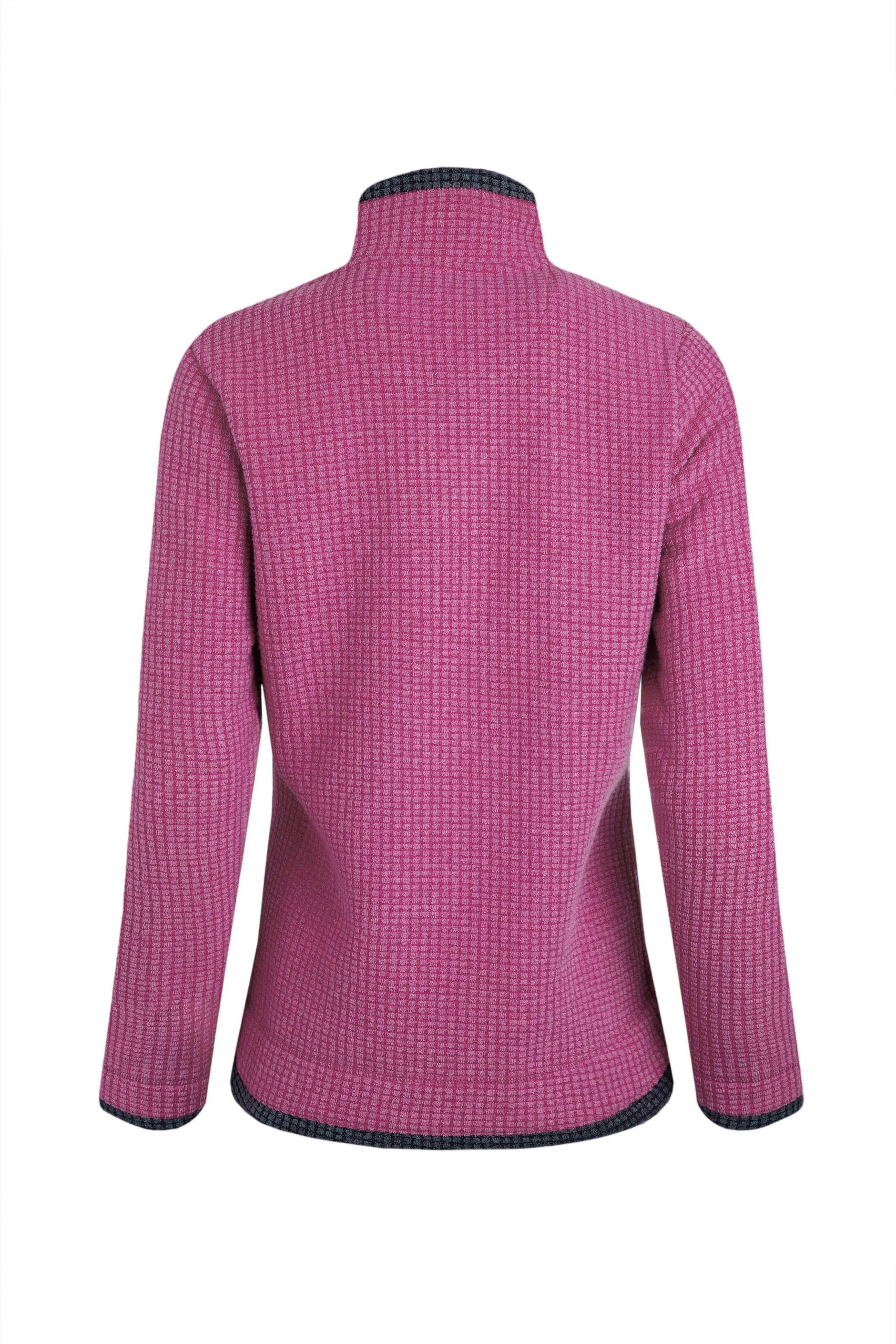Ariana Eco Full Zip Grid Fleece Dark Raspberry | Weird Fish