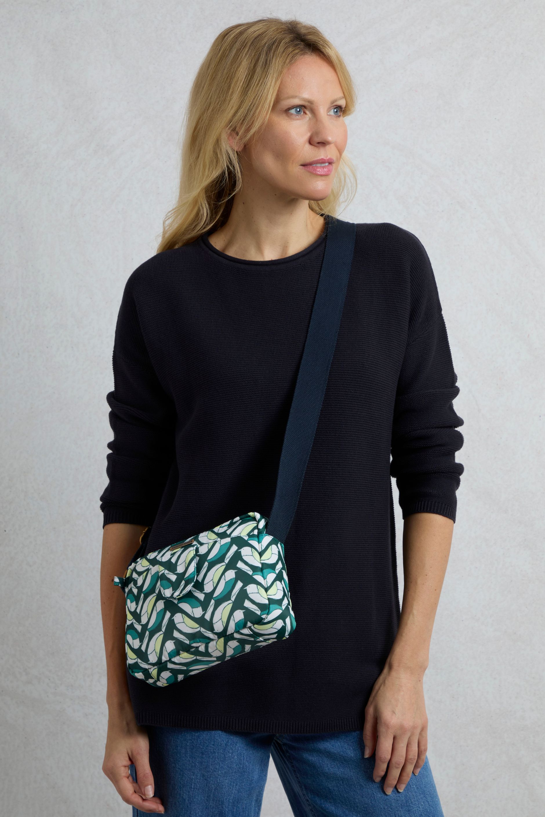 Corrie Printed Cross Body Bag Cedar Green | Weird Fish