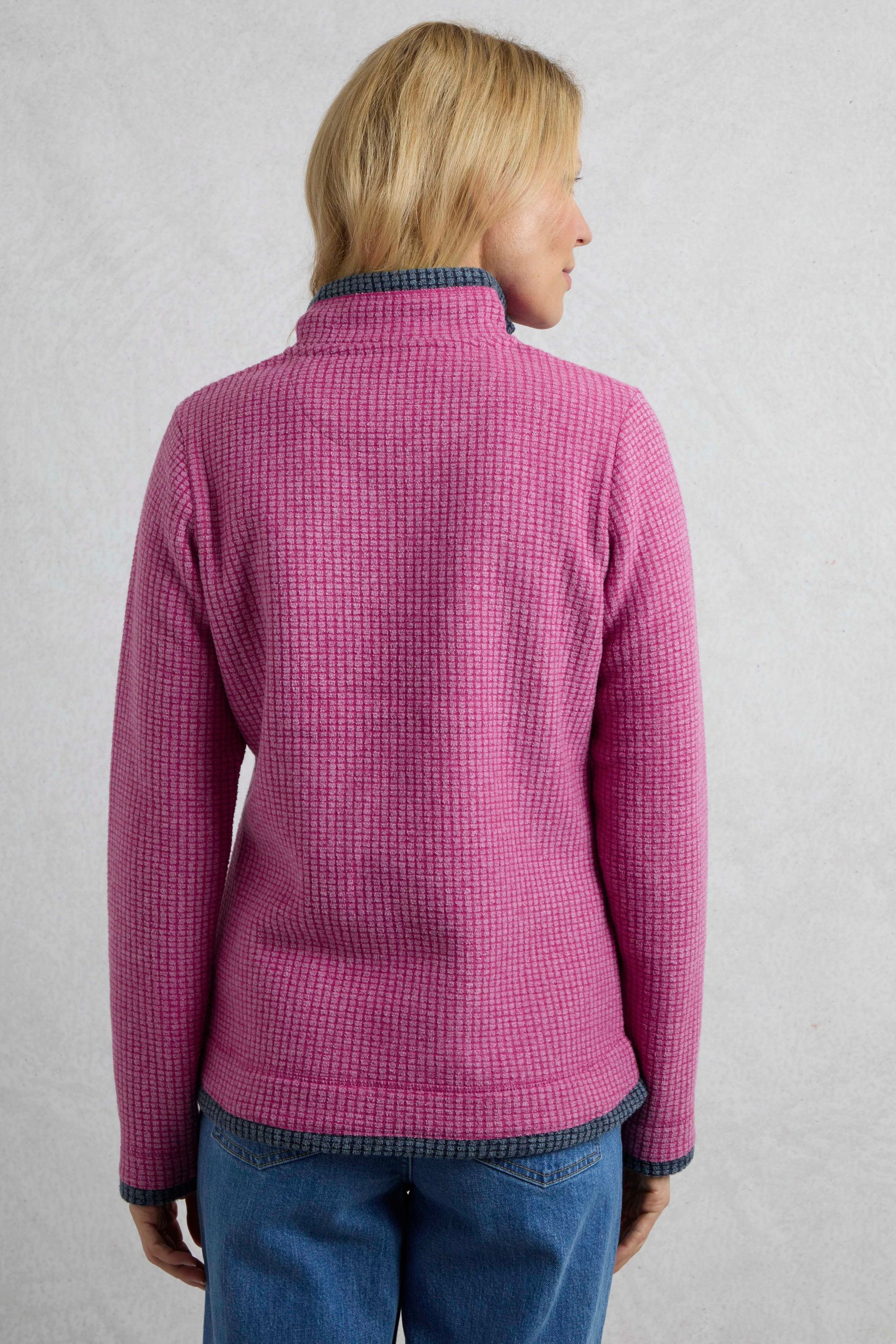 Beye Eco 1/4 Zip Grid Fleece Dark Raspberry | Weird Fish