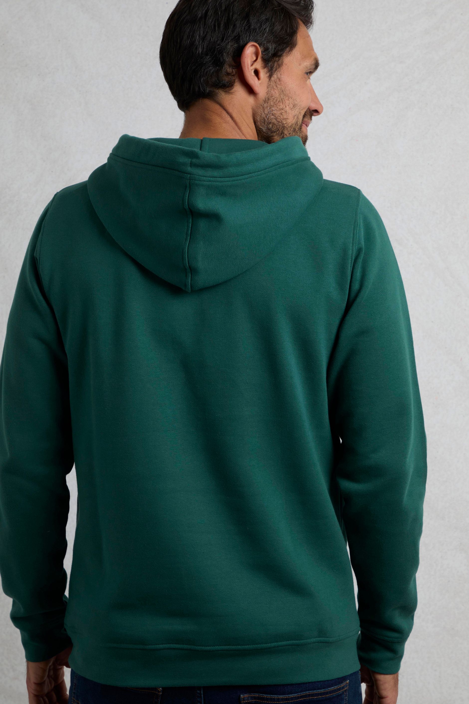 Hugo Eco Branded Popover Hoodie Forest Green | Weird Fish