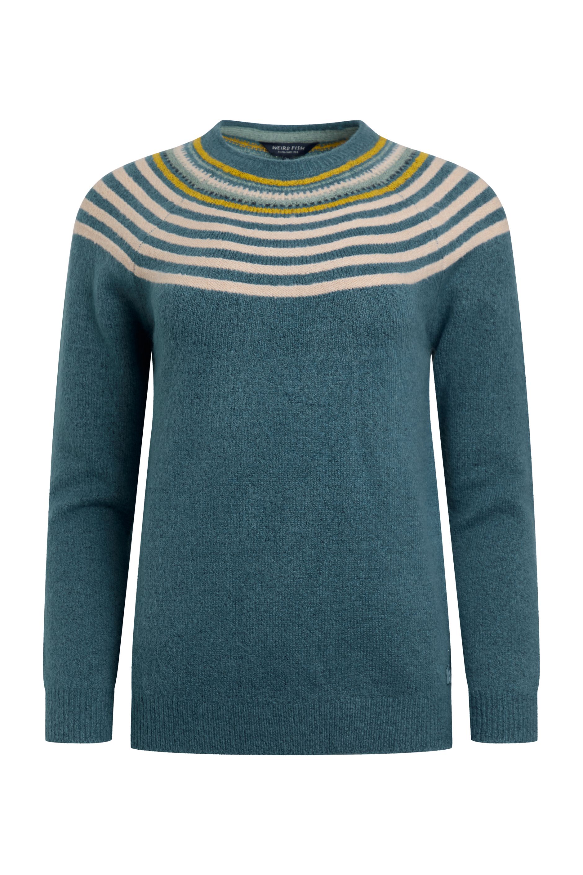 Sinatra Eco Patterned Knit Jumper Uniform Blue | Weird Fish