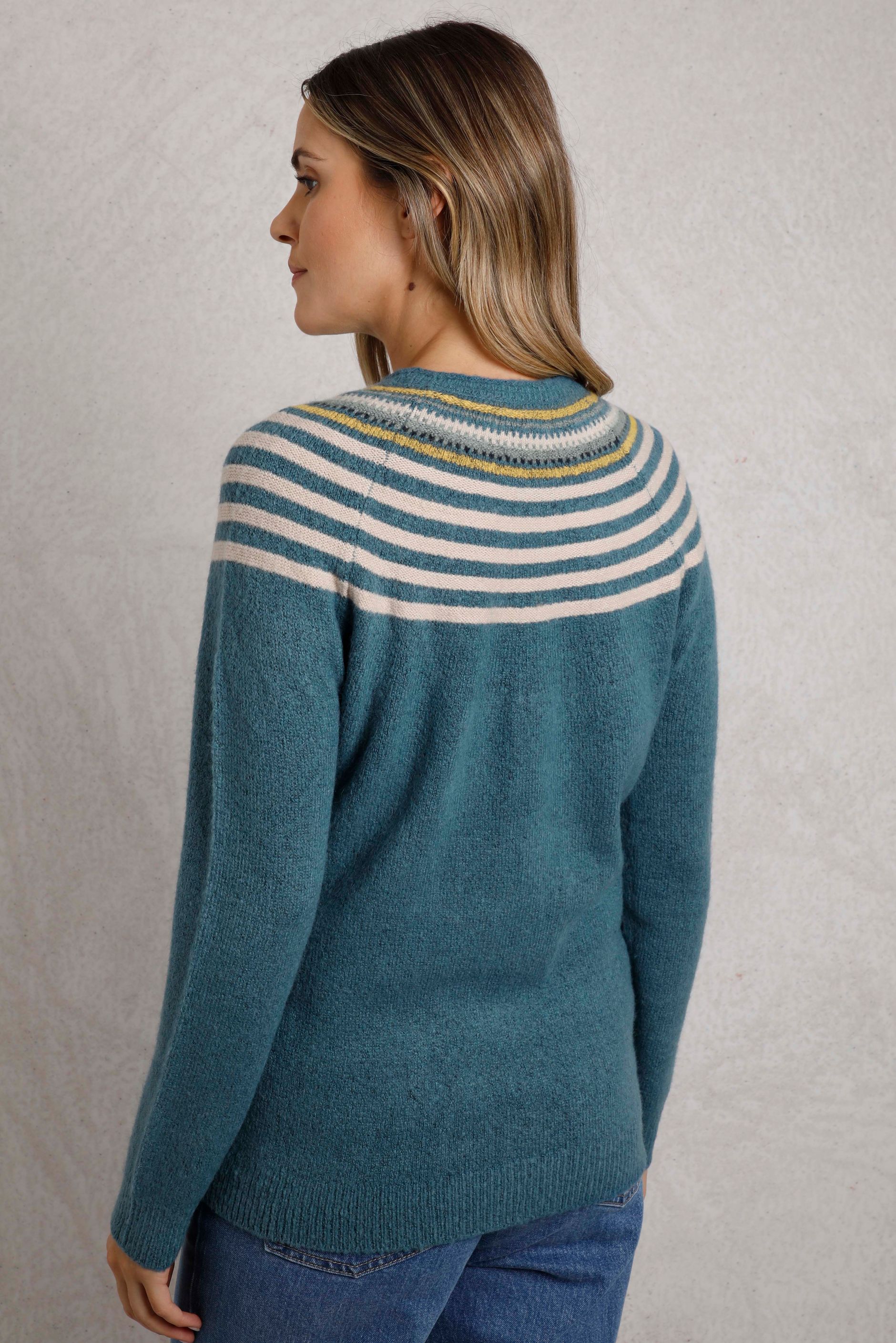 Sinatra Eco Patterned Knit Jumper Uniform Blue | Weird Fish