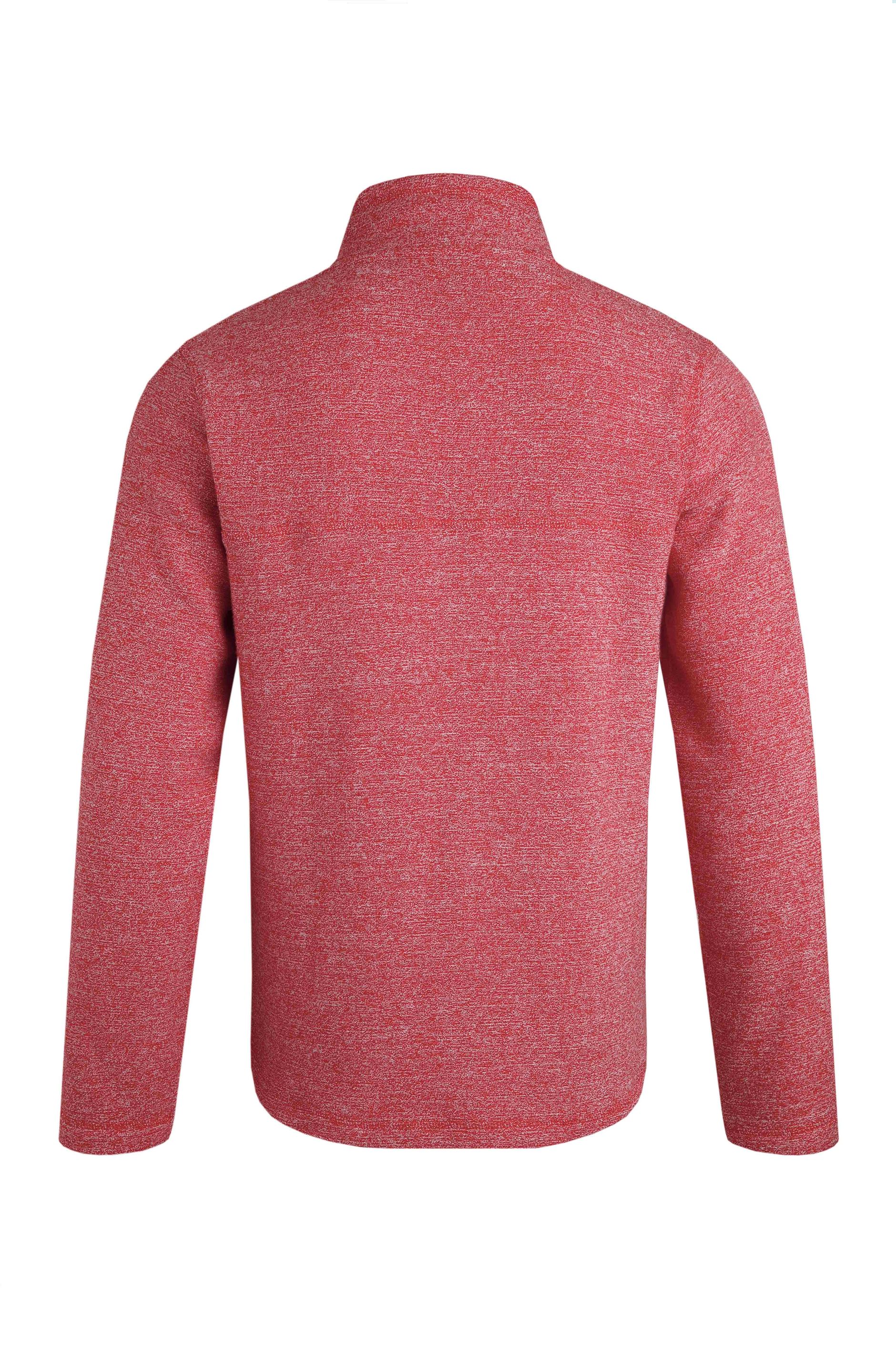 Laramie Eco 1/4 Zip Snow Marl Fleece Tango Red | Weird Fish